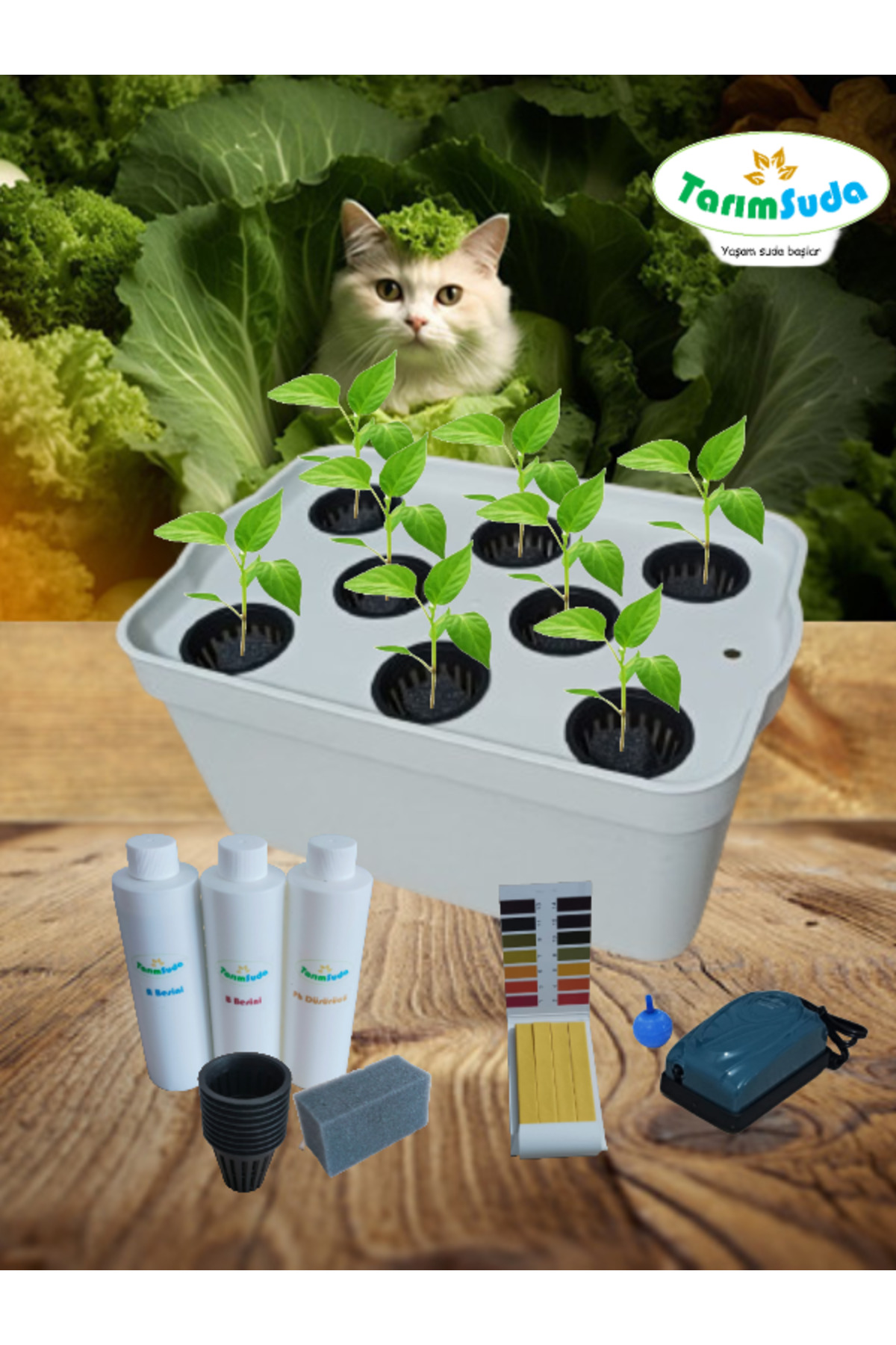 TarımSuda Topraksız Tarım Hidroponik Set Suda Tarım Mini Hobi Seti ...
