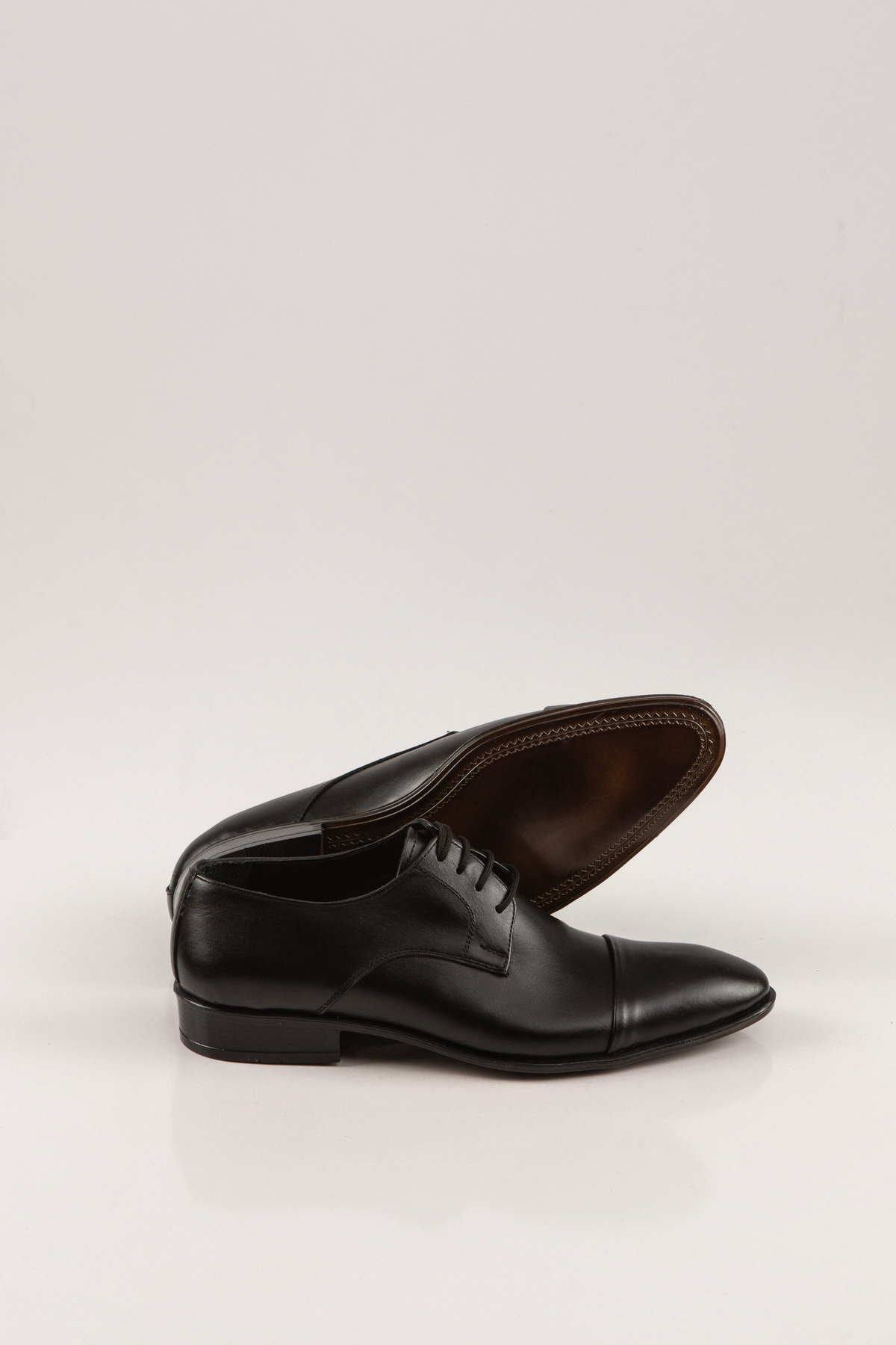 SVMSHOES Erkek Klasik Siyah Bağcıklı Kundura Kösele Tarzı Kundura Siyah ...