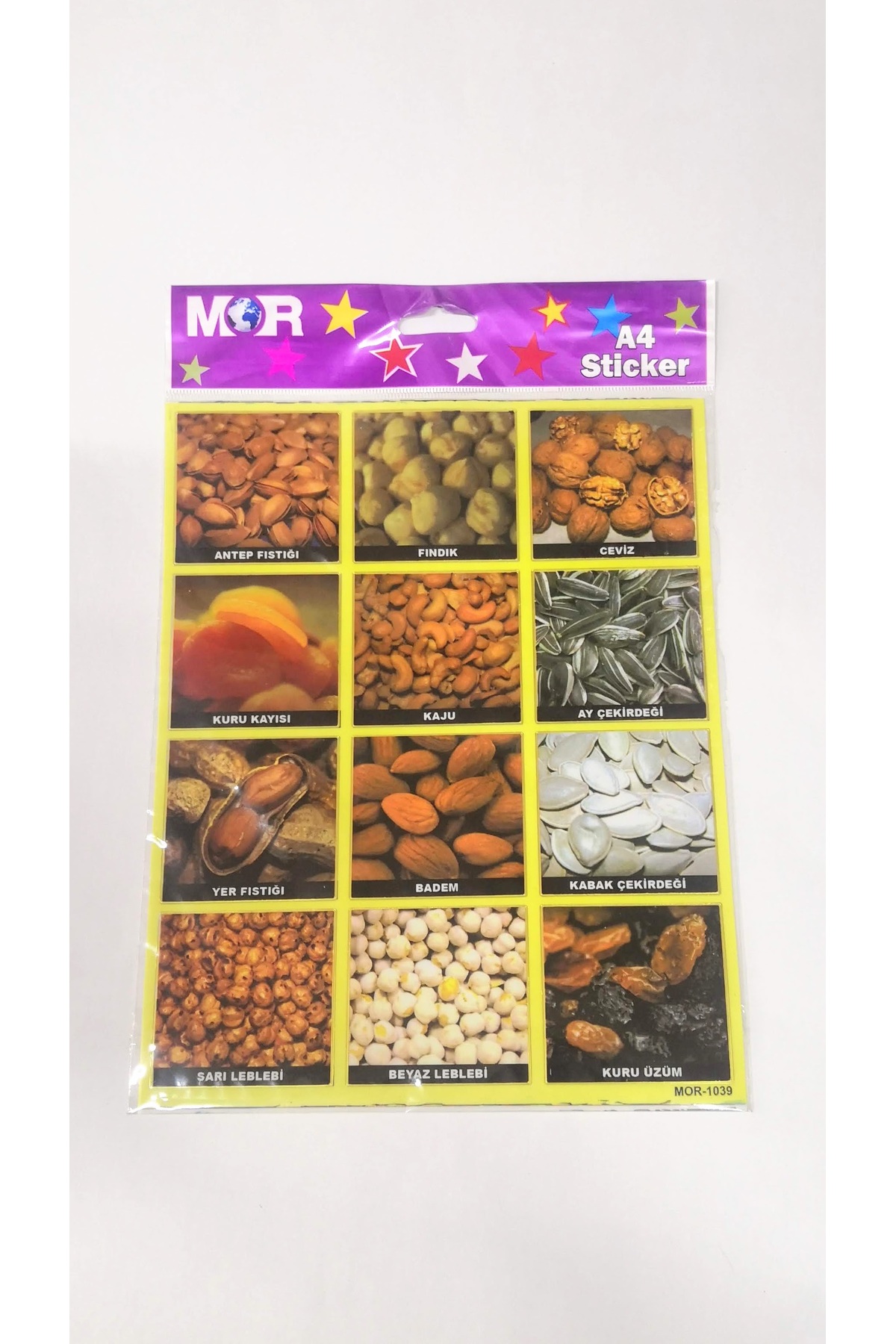 Mor Kuruyemiş Çerez Resimli Stickers Etiket - Fiyatı, Yorumları