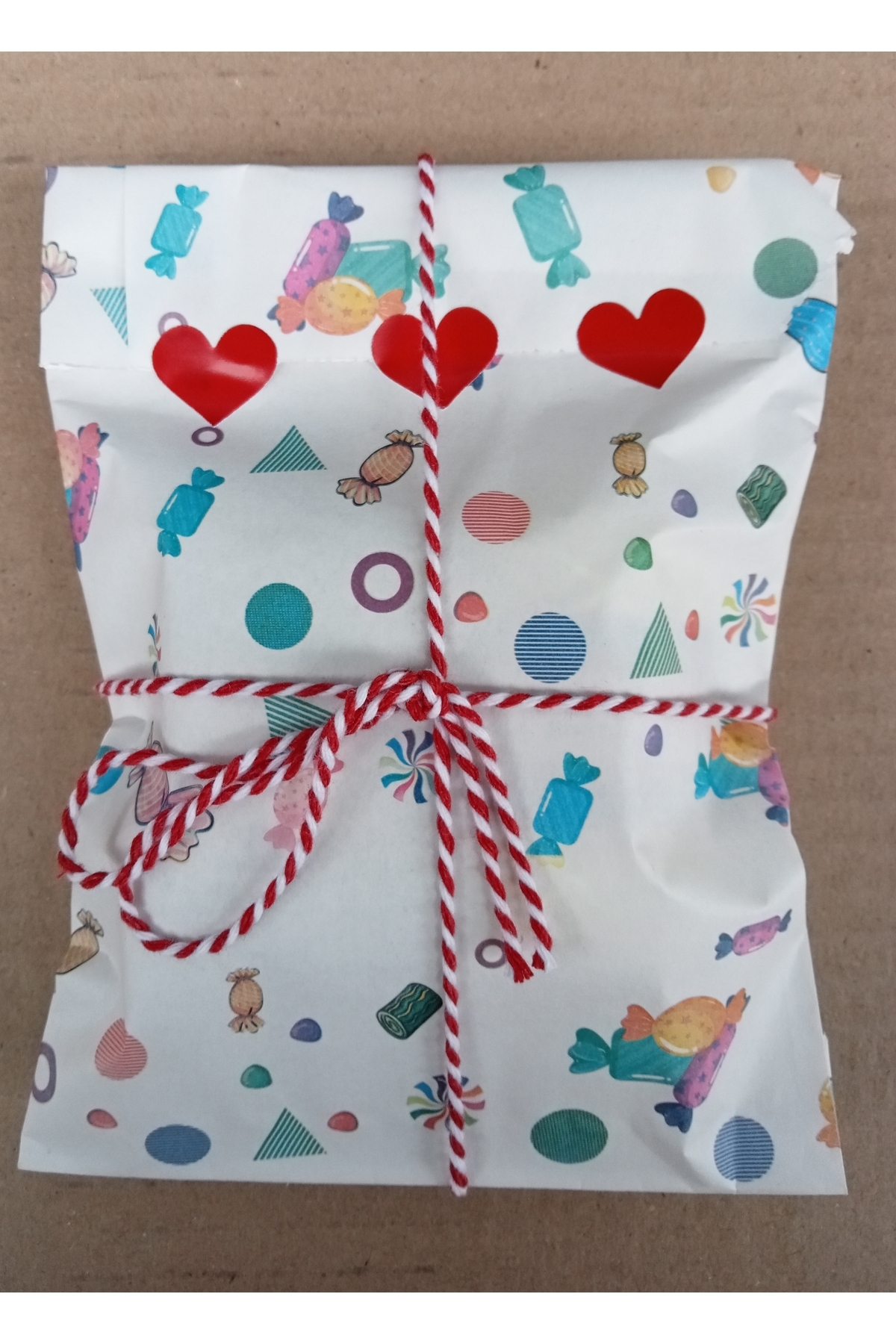 Dekals 25 Adet Şeker Desenli Hediye Paketi Harçlık Çikolata Paketleme ...