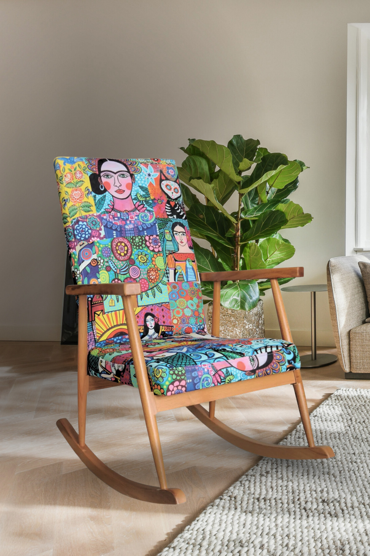 Reyo Diego Ahşap Sallanan Sandalye Dinlenme Emzirme Koltuğu & Tv ...