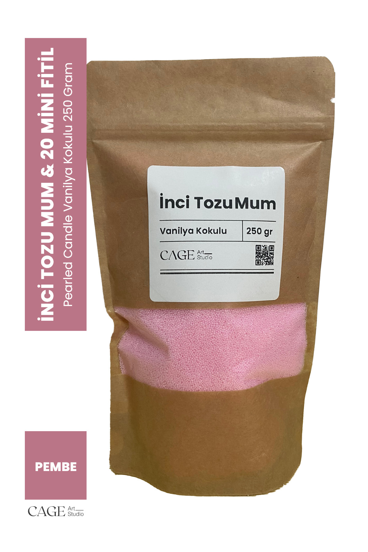 Cageartstudio Organik İnci Tozu Mum ( 20 Adet Fitil ile ) Vanilya ...