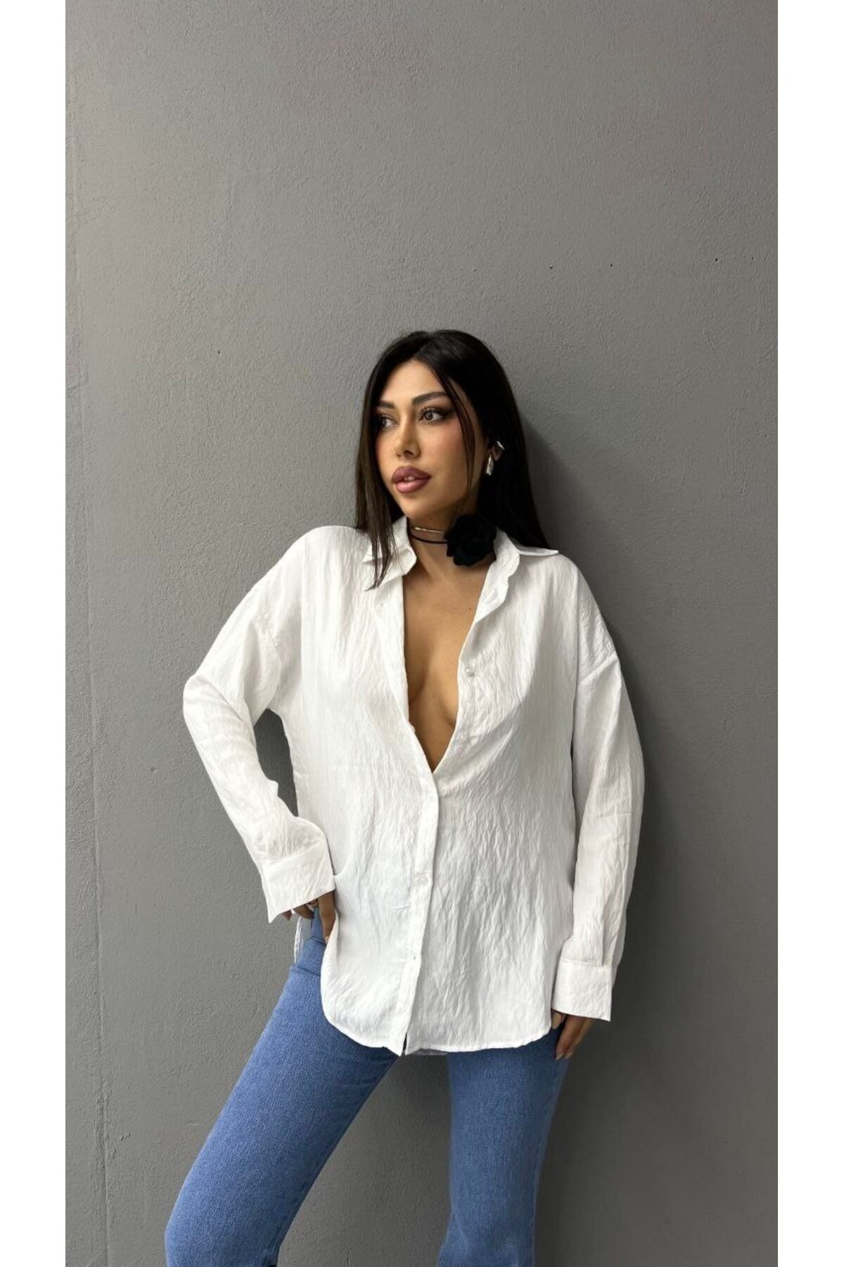 EZFER KADIN VARAK LI DÜZ KETEN GÖMLEK Fiyatı, Yorumları - Trendyol