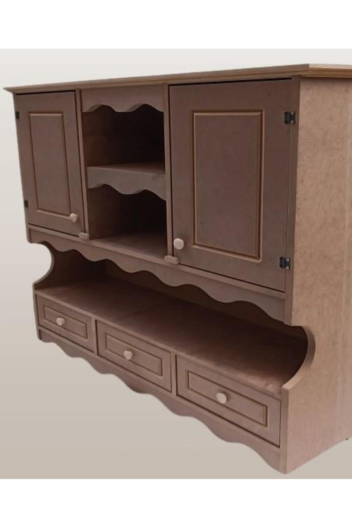 BENGİ TİCARET Hobi ADN 90357 Mutfak Dolap Terek Klasik Model CNC Kesim Ahşap MDF Ham El Yapım ...