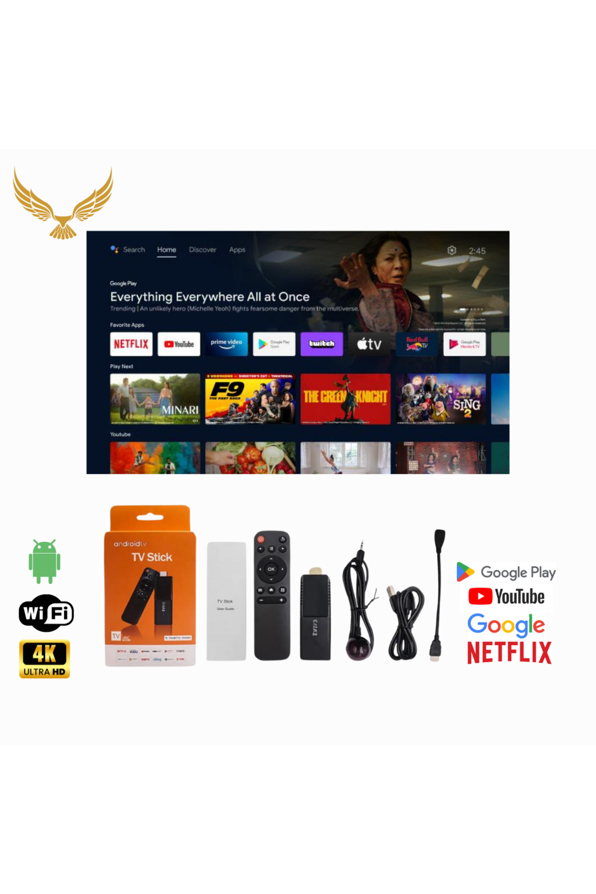 CROW'S TECH Ultra Hd 4k Android Tv Box Android Tv Tv Stick Tv Box ...