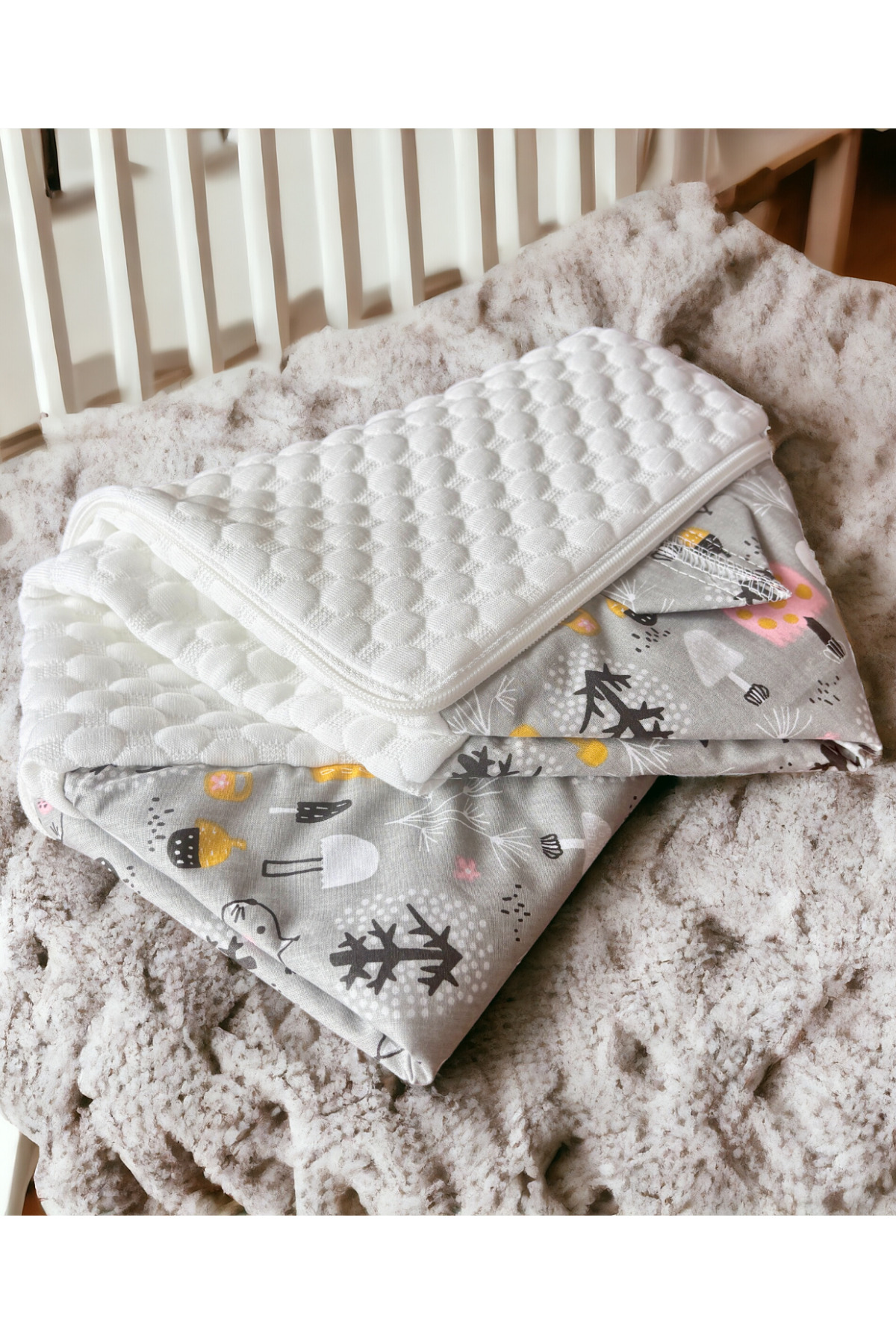 Badel Tekstil Baby Scrap, Gray Forest Pattern, Double Fabric, 25x25x35 ...