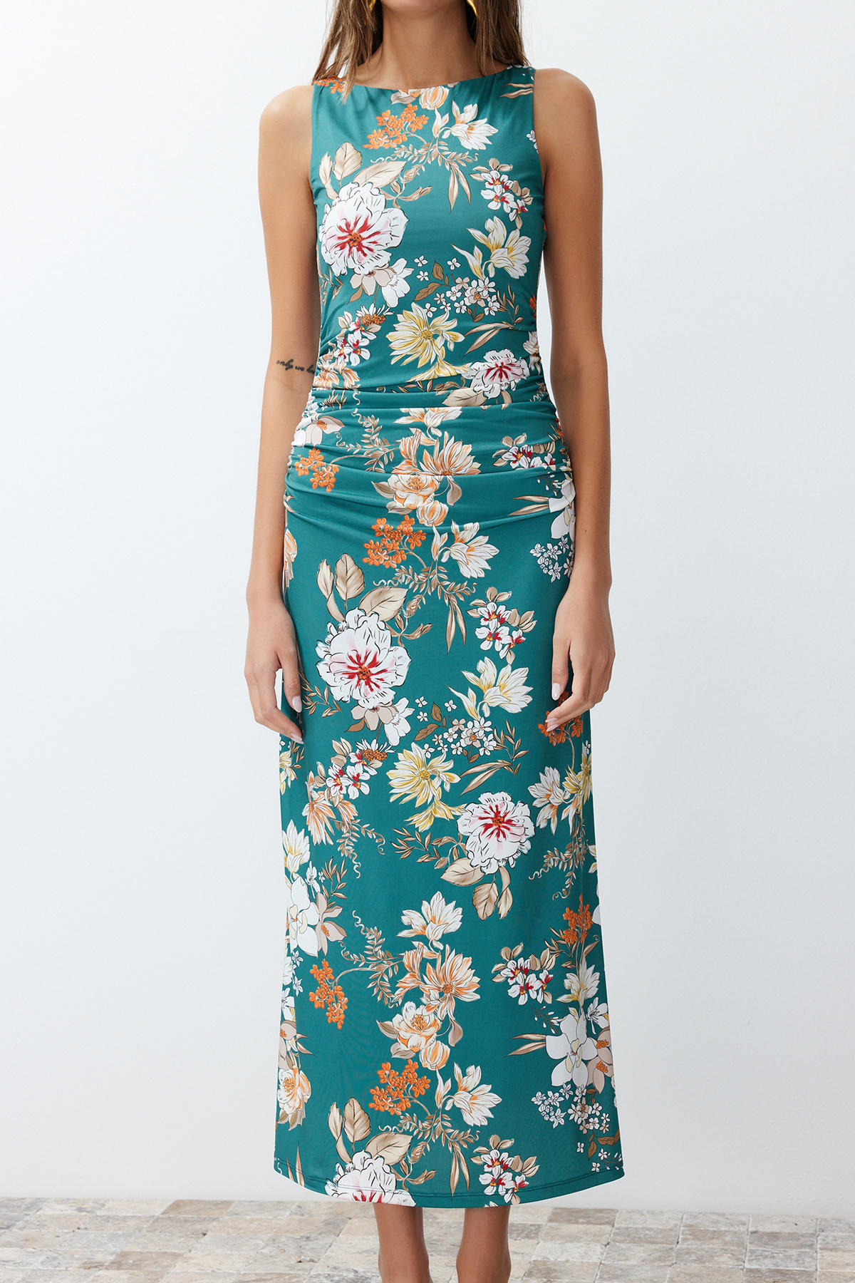 Trendyol Collection Green Floral Printed Bright Surface Kayak Rock Body ...