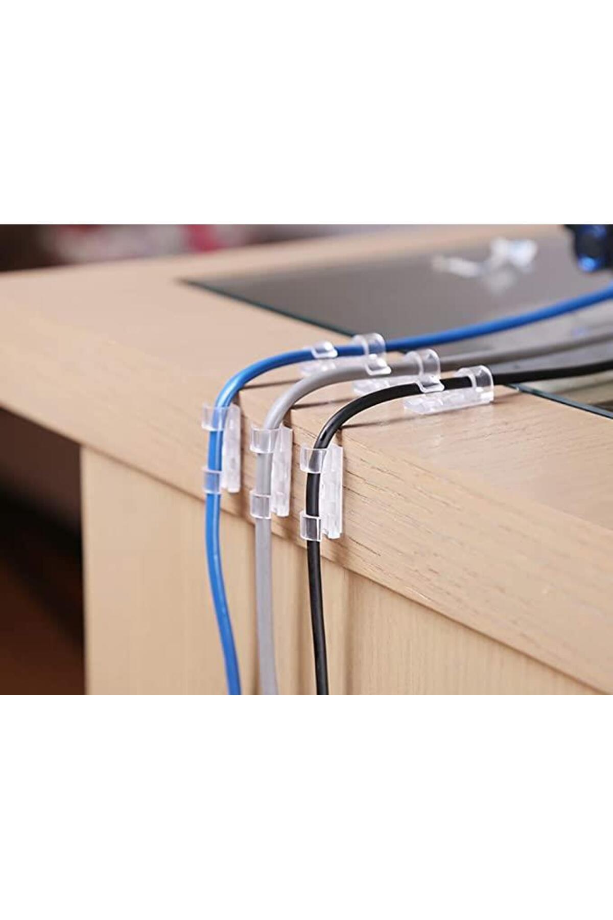 OptaPro 20li Şeffaf Kablo Sabitleyici Düzenleyici Klips Kablo Tutucu ...