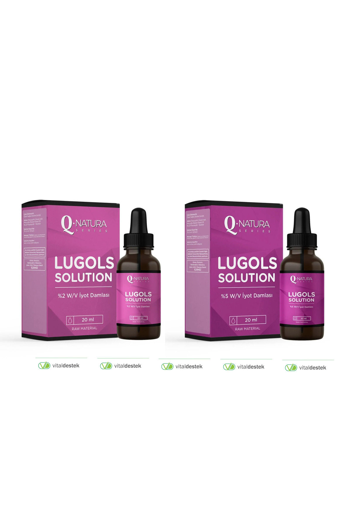 Q natura series Lugols Solution % 2 Iyot Damla & Lugols Solution % 5 ...