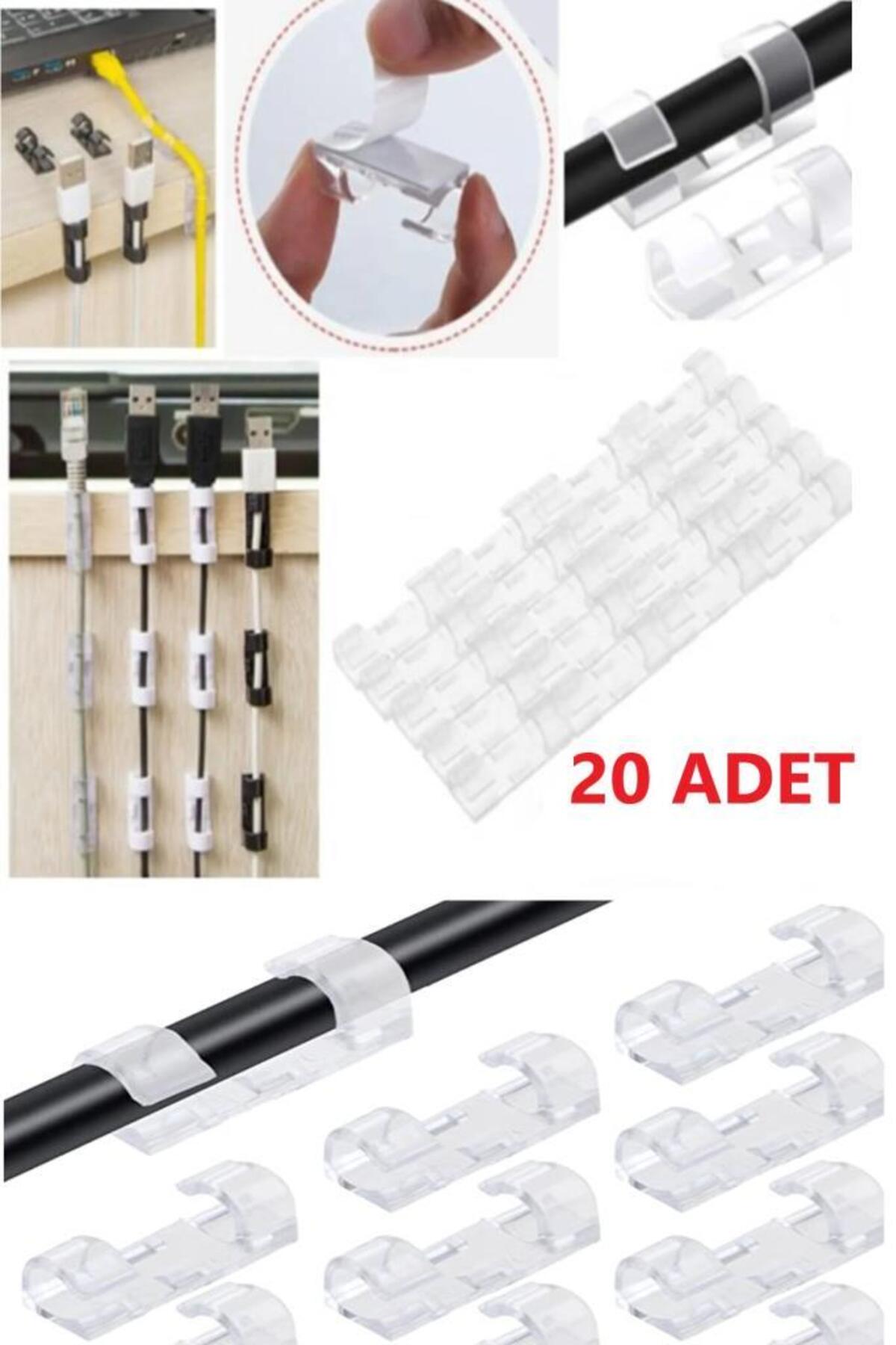 OptaPro 20li Şeffaf Kablo Sabitleyici Düzenleyici Klips Kablo Tutucu ...