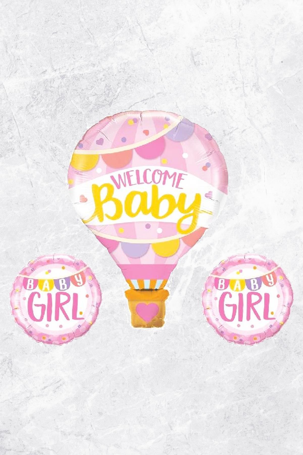 PEKSHOP Kız Bebek Doğum Baby Shower Balonları Pembe Bebek Balon Seti ...