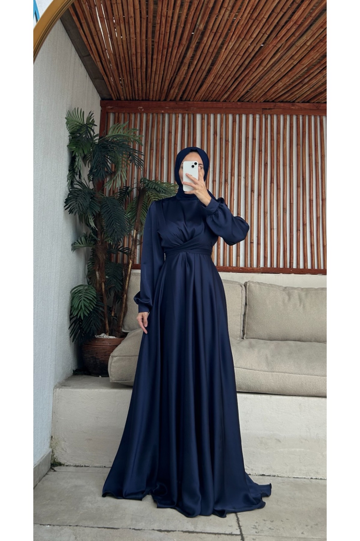 waw tesettür UZUN BOY UZUN KOL ÖNÜÇAPRAZ SATEN ABİYE ELBİSE - Fiyatı ...