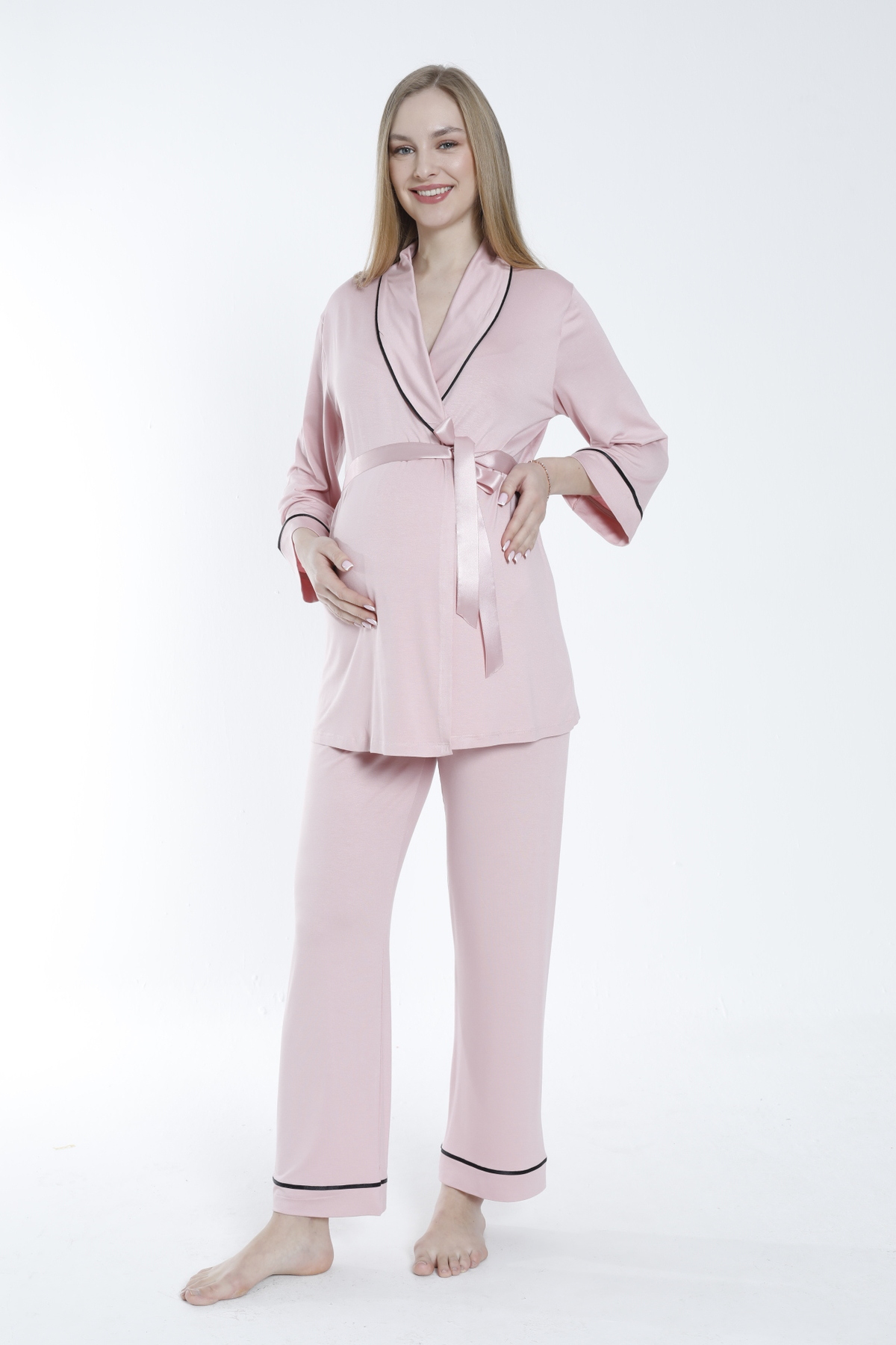 Miss Dünya Lissa Önden Bağlamalı Geniş Şerit Yakalı Hamile ve Lohusa ...