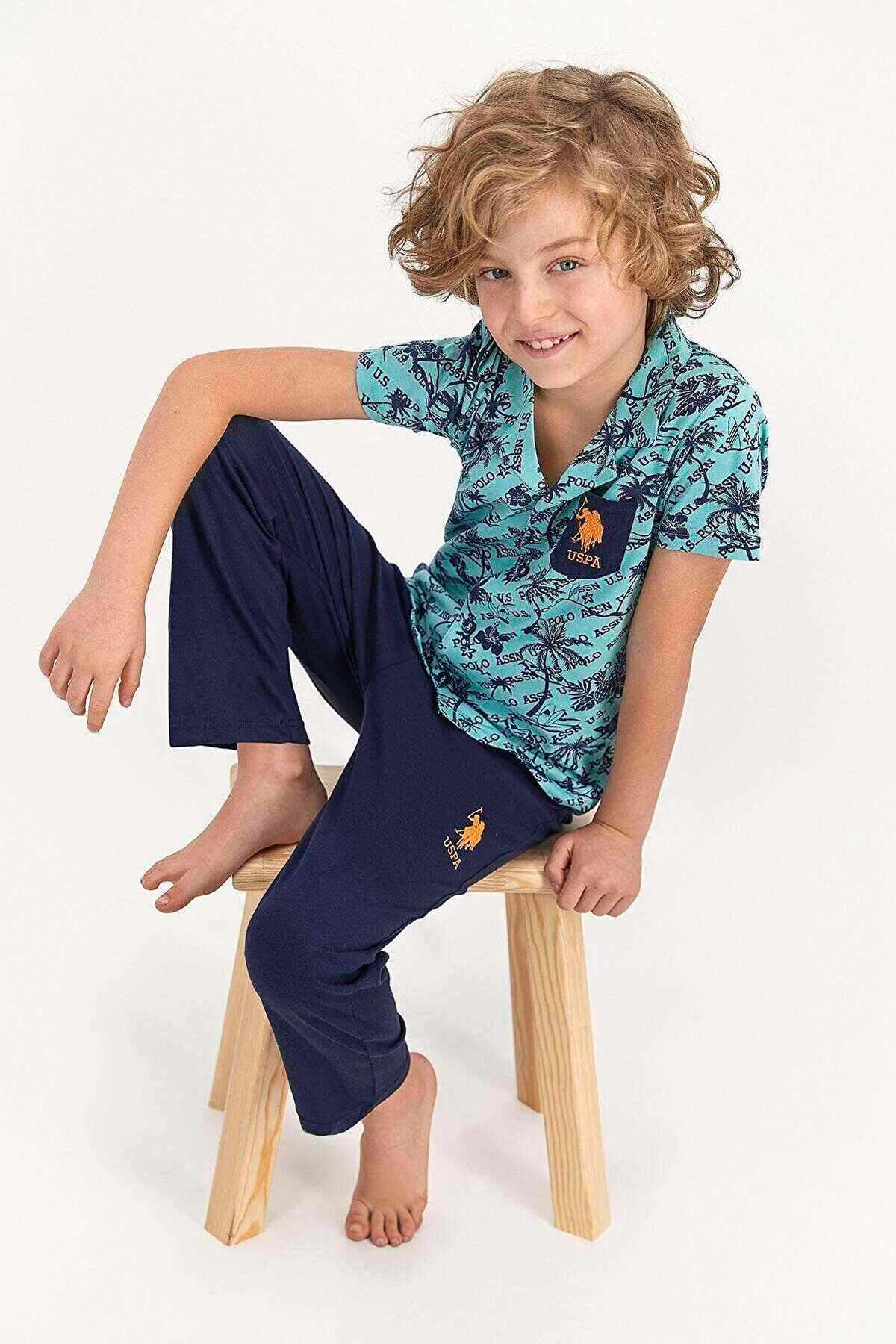 U.S. Polo Assn. Erkek Çocuk Mat Yeşil Gömlek Pijama - Us820-c Fiyatı ...