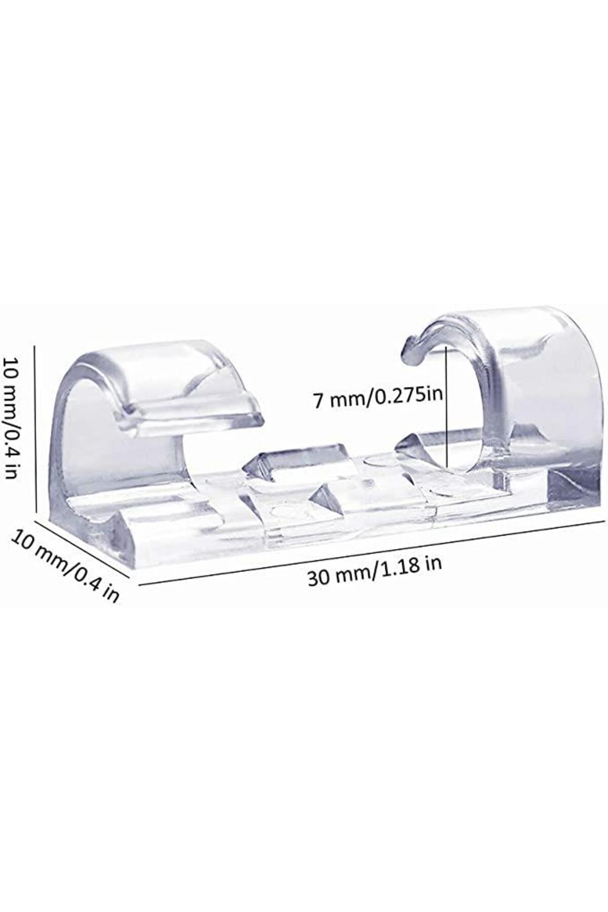 OptaPro 20li Şeffaf Kablo Sabitleyici Düzenleyici Klips Kablo Tutucu ...