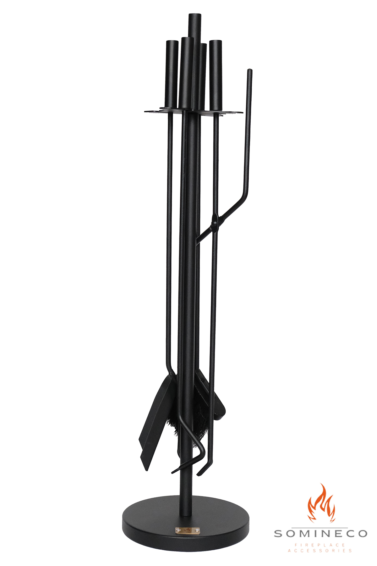 SOMINECO 5 Li Lüx Ithal Siyah Yuvarlak Tabanlı Şömine-Soba Maşa Takımı ...