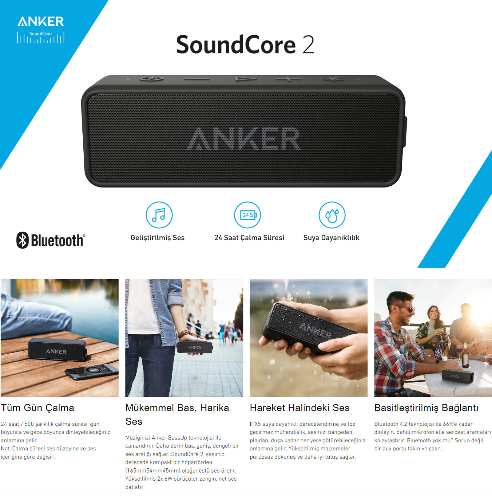 Anker Soundcore 2 Bluetooth Hoparlör - Fiyatı, Yorumları