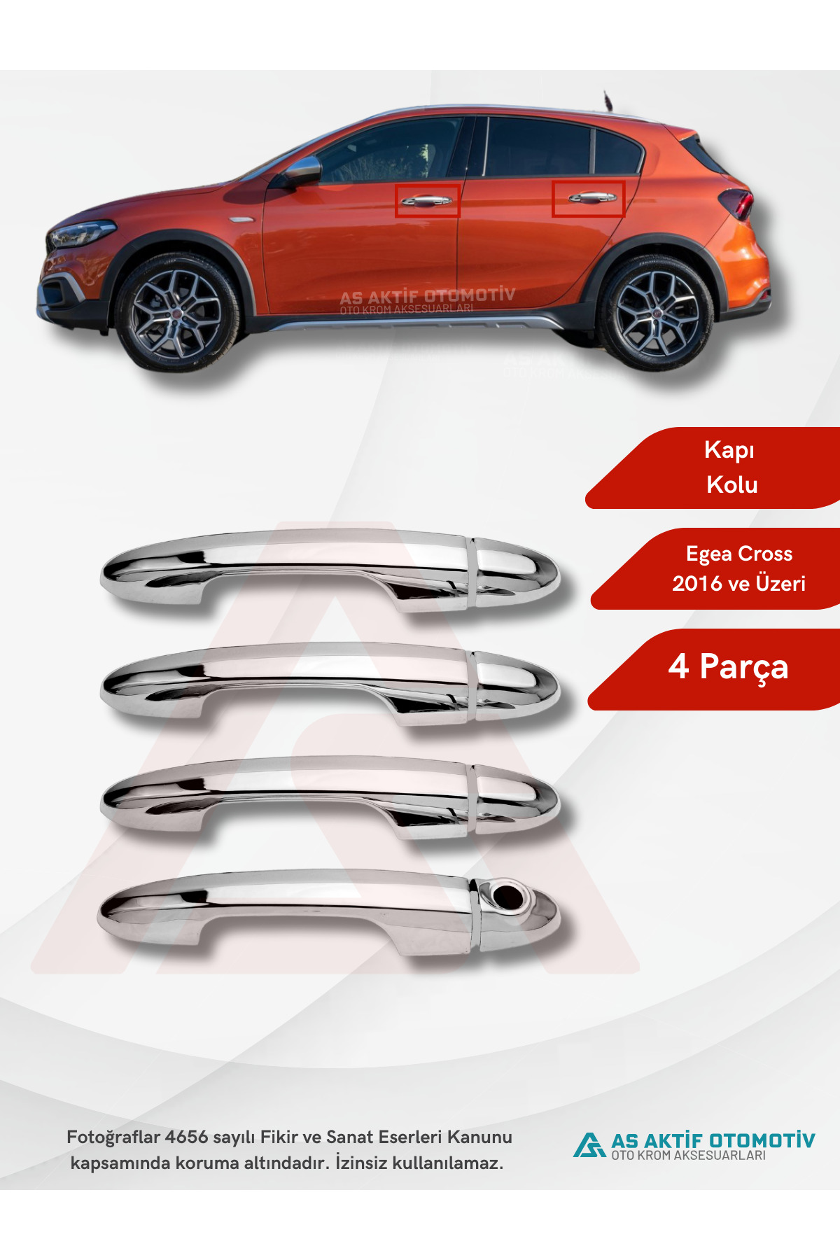 as aktif otomotiv oto krom aksesuarları Fiat Egea Uyumlu HB-Cross Kapı ...