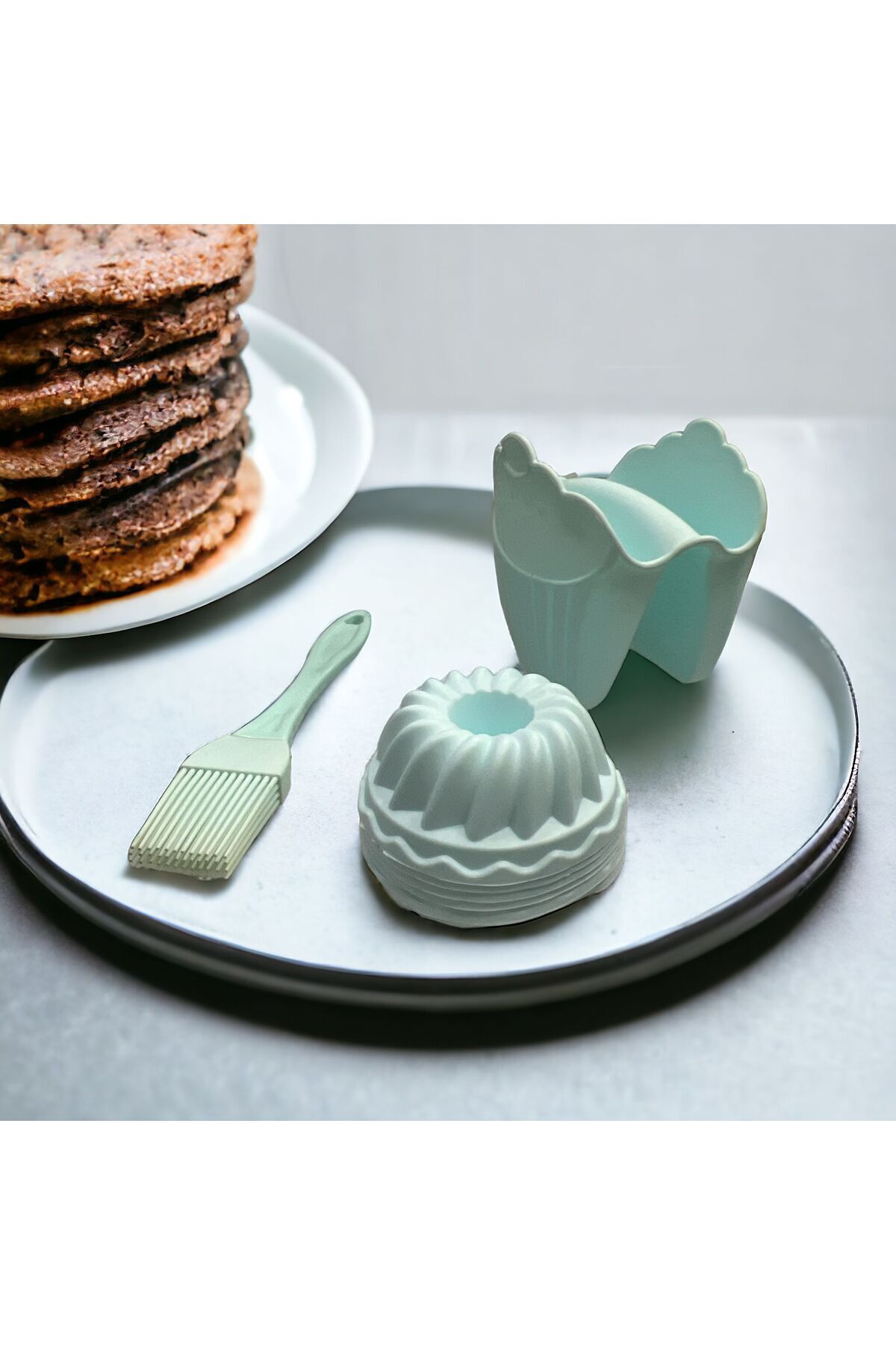 LUCKYHOMES Silikon 3 Lü Set Kek Kalıbı,Cupcake Desen Tencere.Tava Fırın ...