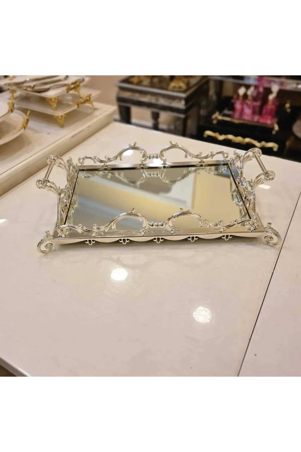 BULUTHOMEAKSESUAR 49*32 GUMUŞ TEPSİ Fiyatı, Yorumları - Trendyol