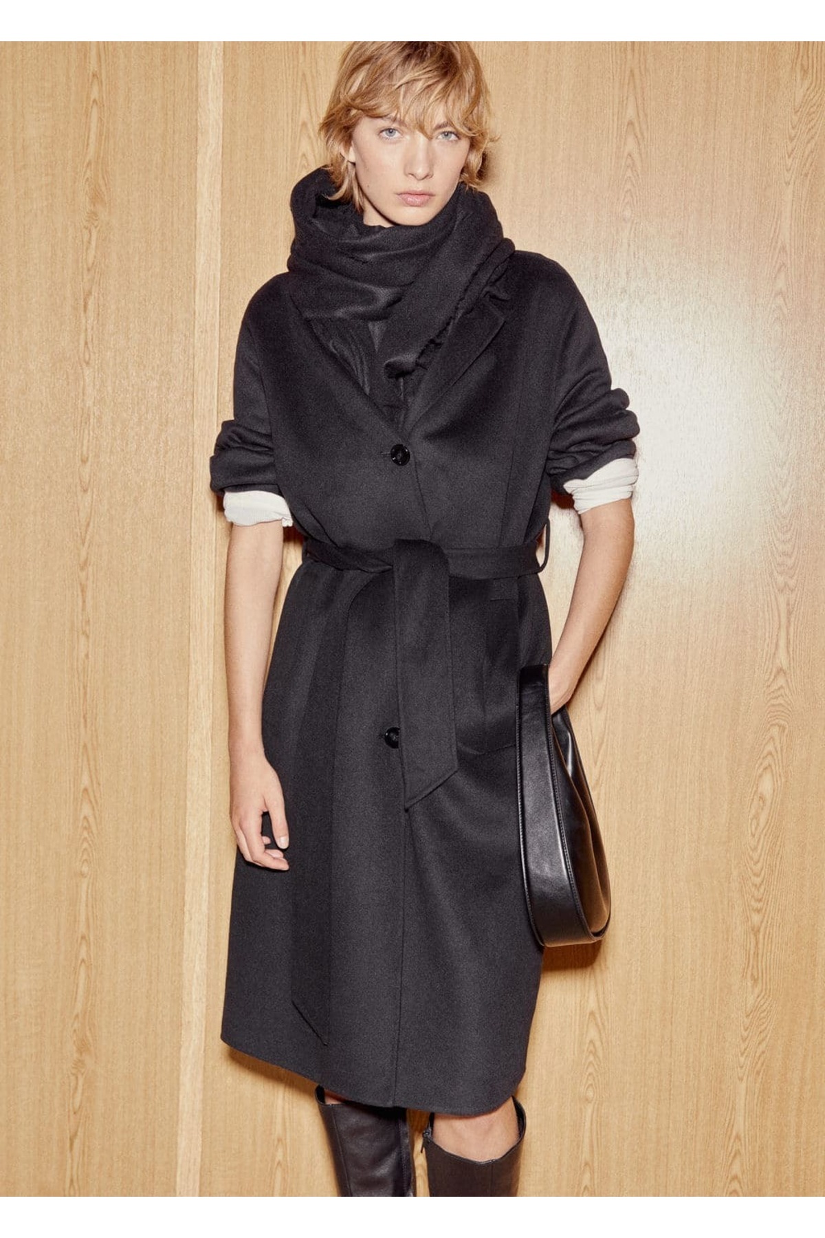 MANGO El yapımı kemerli yün palto Fiyatı, Yorumları - Trendyol