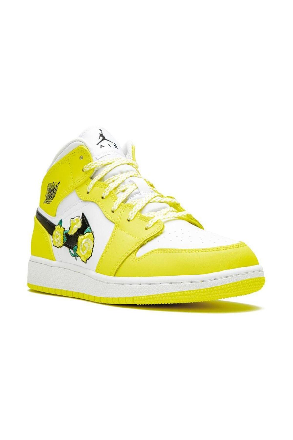 Nike Jordan 1 Mid Dynamic Yellow Floral (gs) Av5174-700 Fiyatı ...