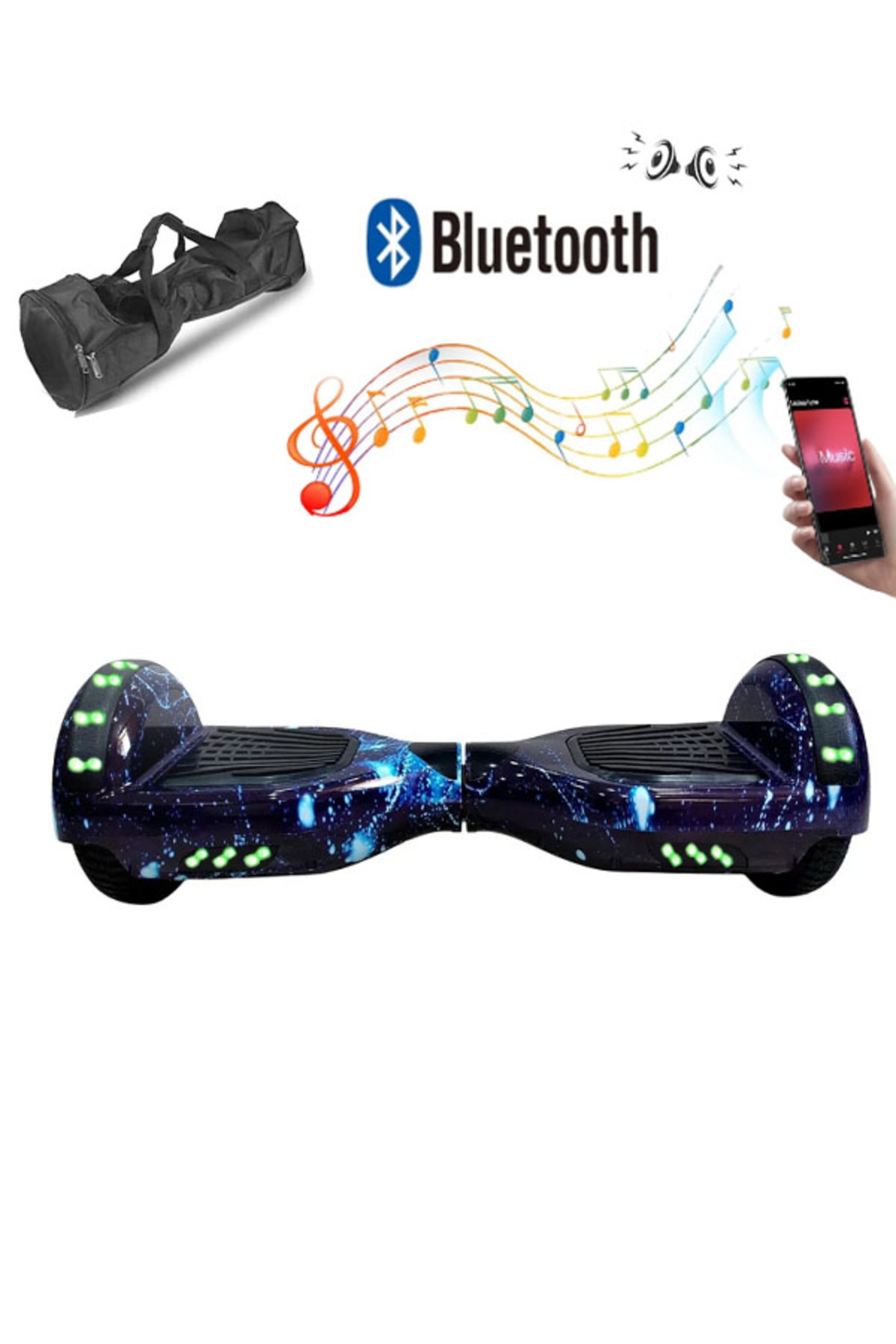 CityMate Elektrikli Kaykay Full Ledli Hoverboard Bluetooth Hoparlörlü 6 ...