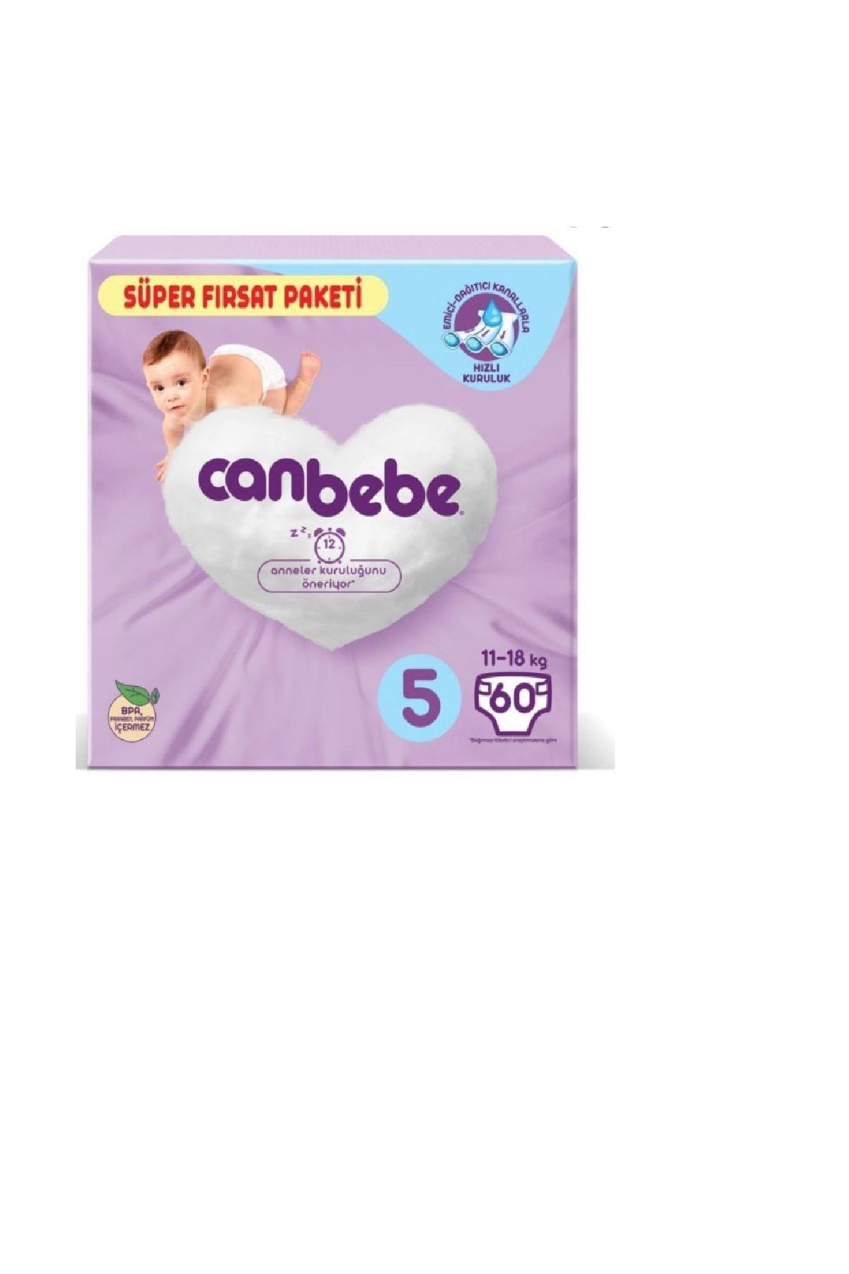 Canbebe Bebek Bezi 5 Beden 11-18 kg 60 Adet Fiyatı, Yorumları - Trendyol