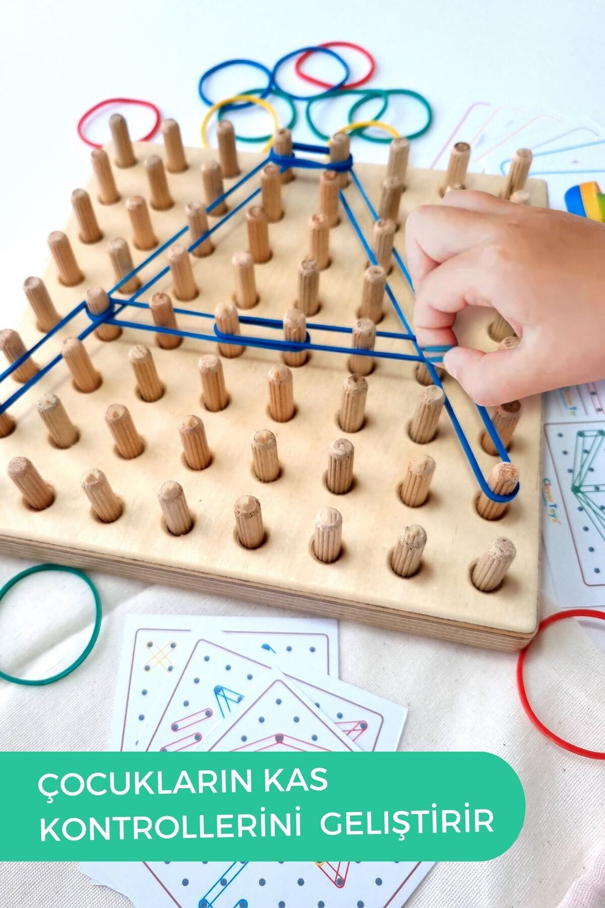 CLEVERTOYS Ahşap Geometri Tahtası - Tak Çıkar Montessori Eğitici ...