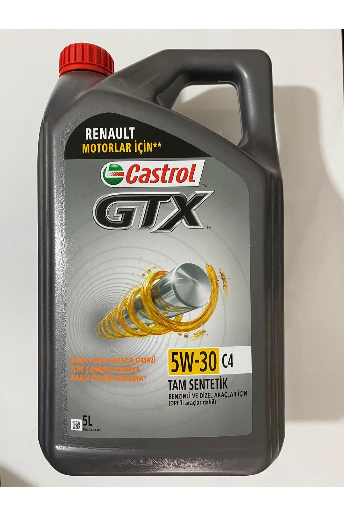 Castrol GTX 5W-30 C4 (Renault Motor ve DPF 'li araçlar dahil) motor ...
