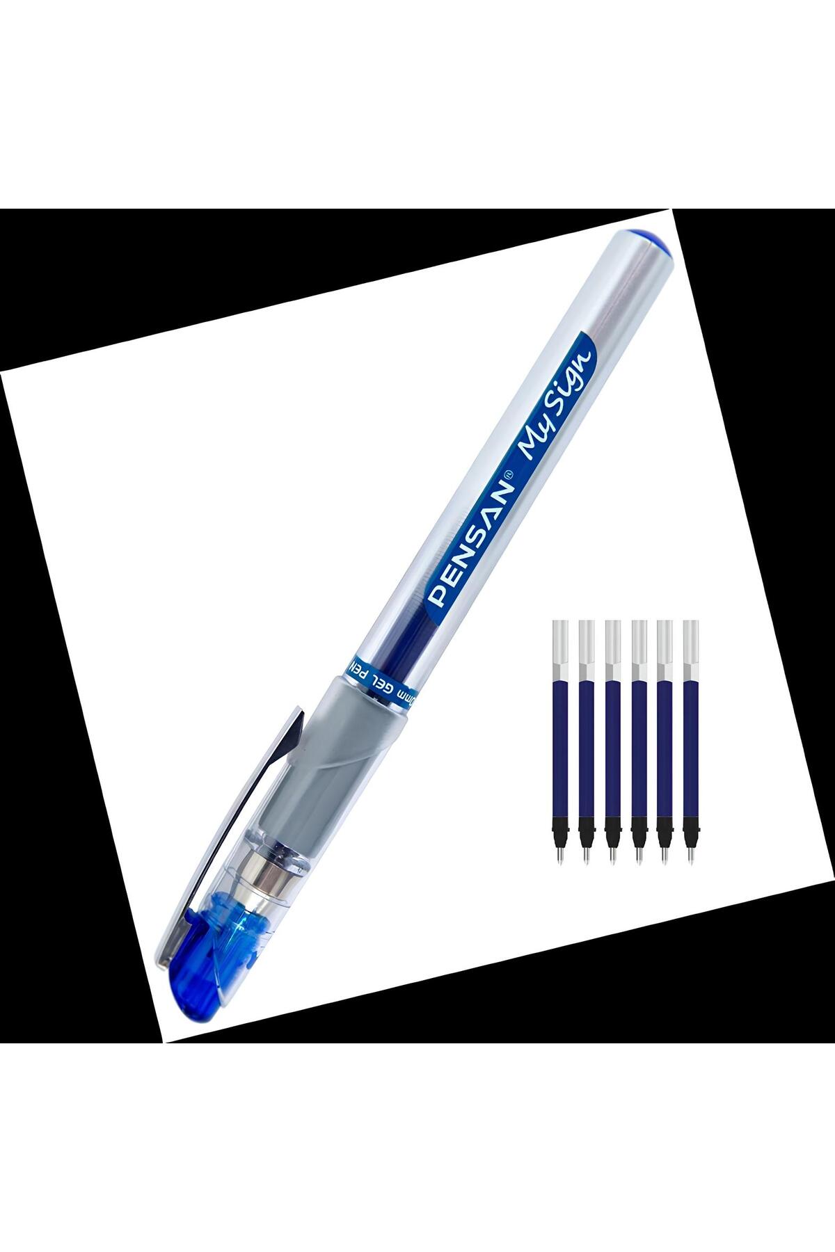 Pensan MY SIGN JEL İMZA KALEMİ MAVİ & 6 ADET MY SIGN JEL ROLLER KALEM ...