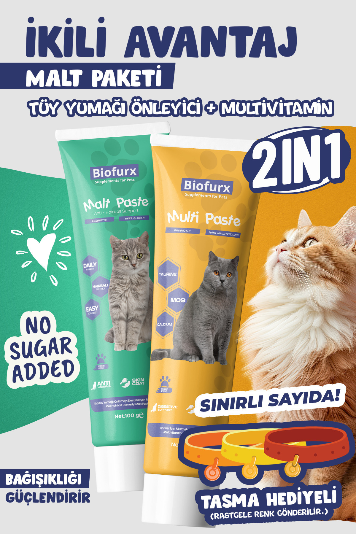 Biofurx Malt & Multi Paste - İkili Avantaj Paketi (Tüy Yumağı Önleyici + Multivitamini) - Fiyatı ...