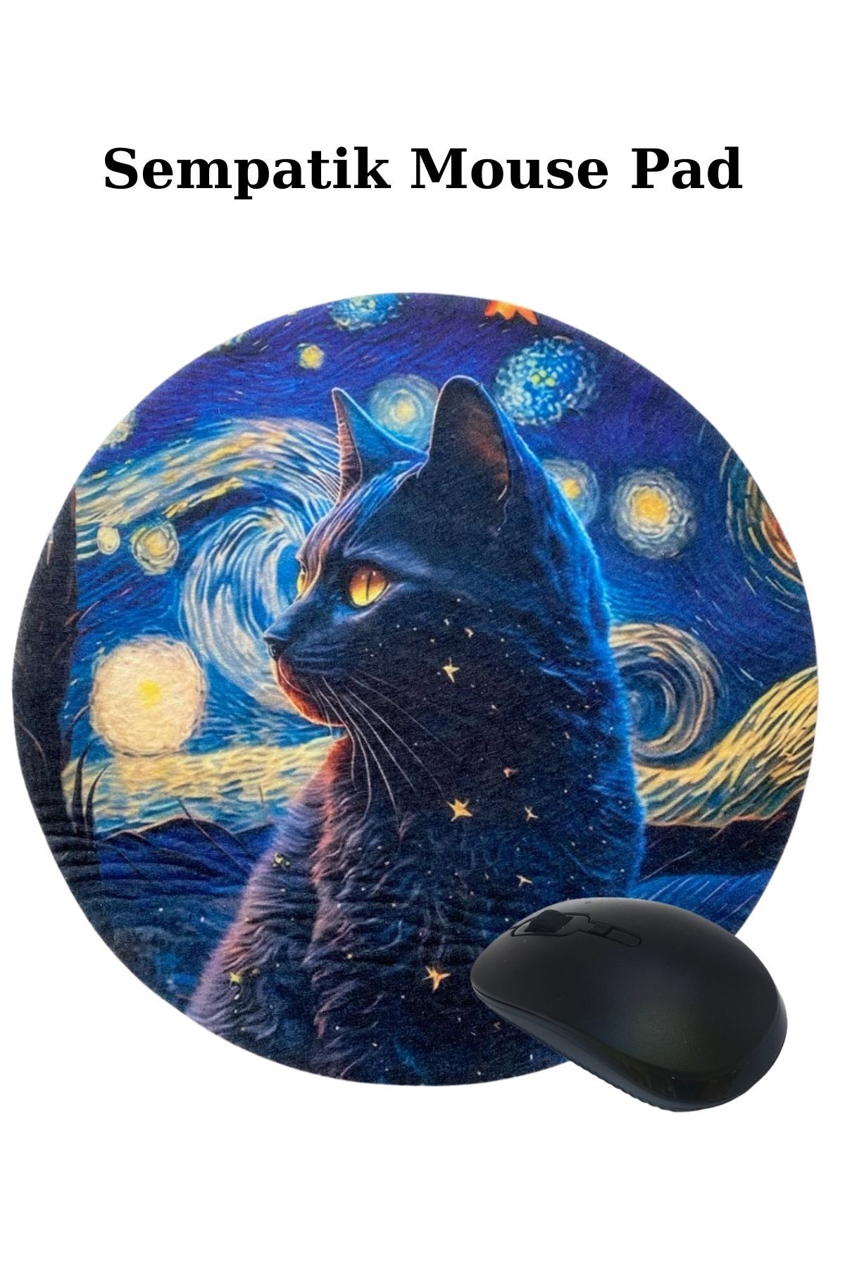 on the clouds Van Gogh Yıldızlı Geceler Kedi Kedi Köpek Desenli Mouse ...