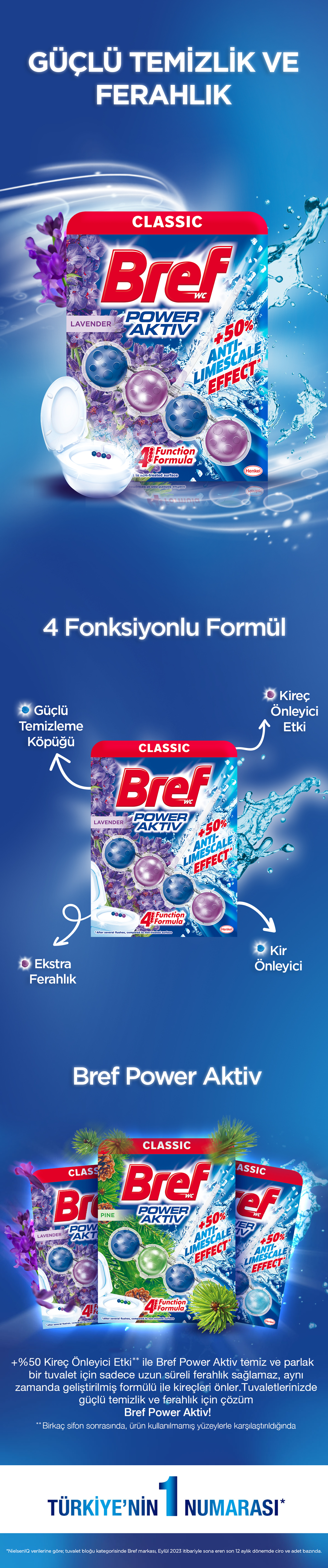 Bref Power Aktiv Katı Tuvalet Bloğu 5 Adet Lavanta Tekli (5'Lİ SET ...