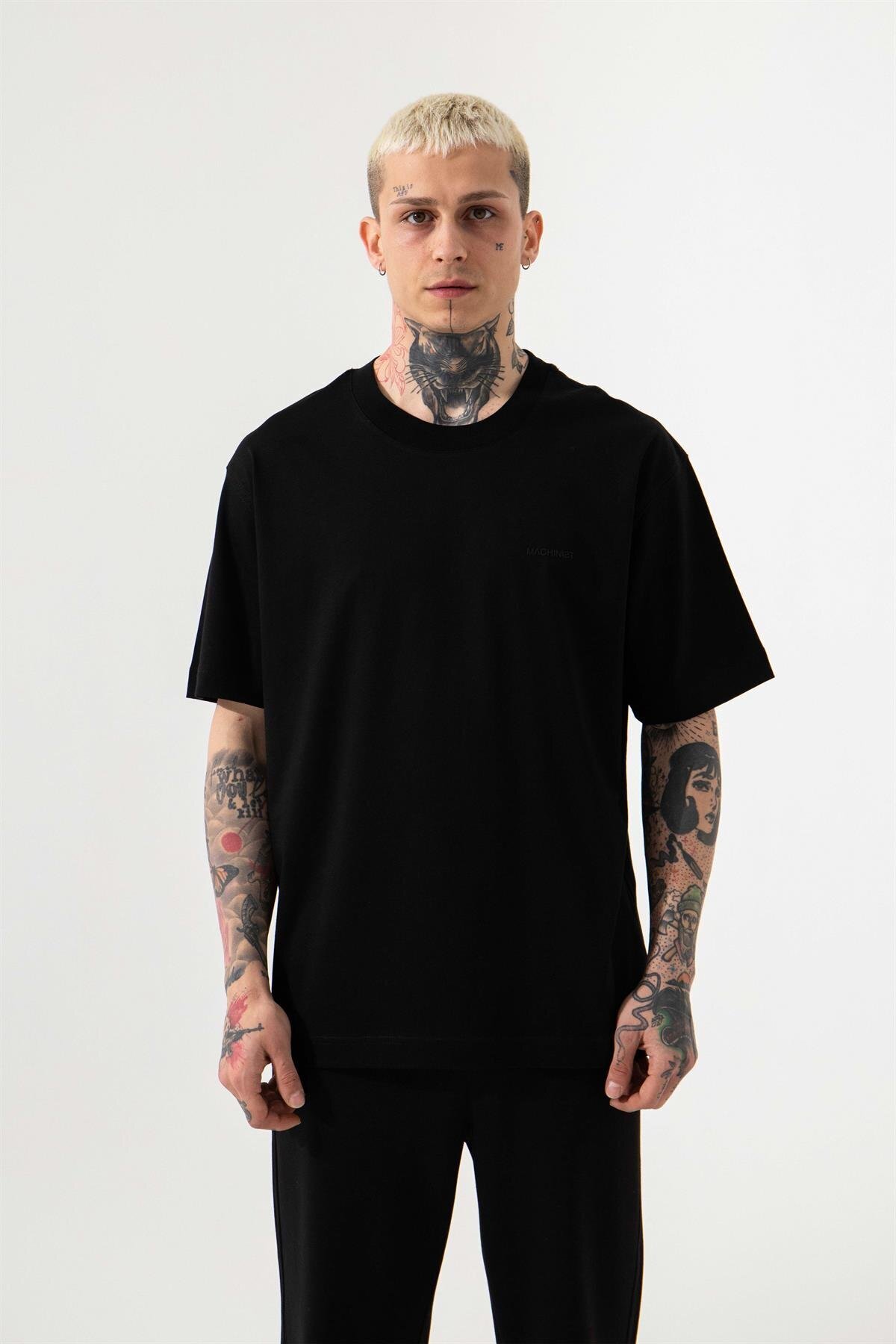 Machinist Erkek Basic Relaxed Ince Pamuklu Siyah Tişört Fiyatı, Yorumları - Trendyol