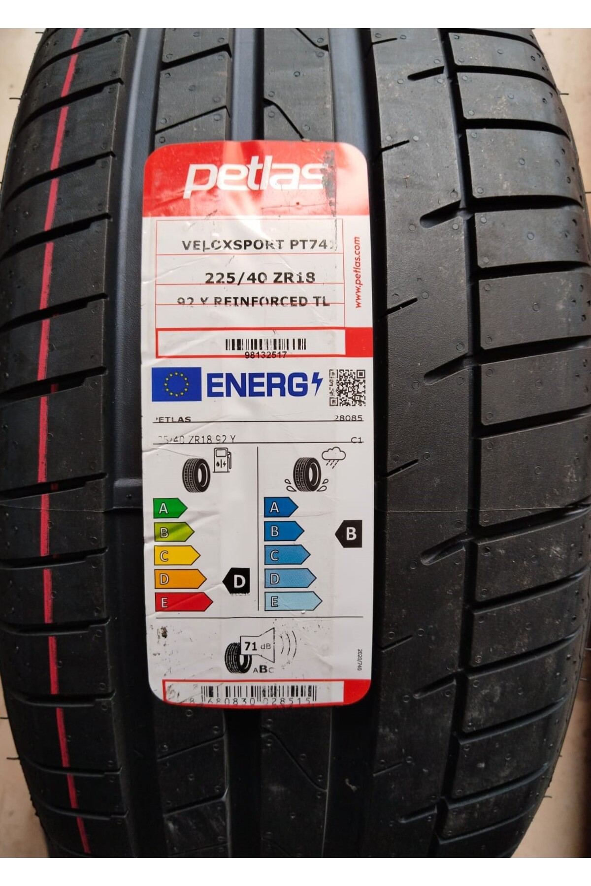 Petlas 225/40R18 92Y REINF. TL VELOXSPORT PT741 PETLAS YAZ LASTİĞİ 2024 ...