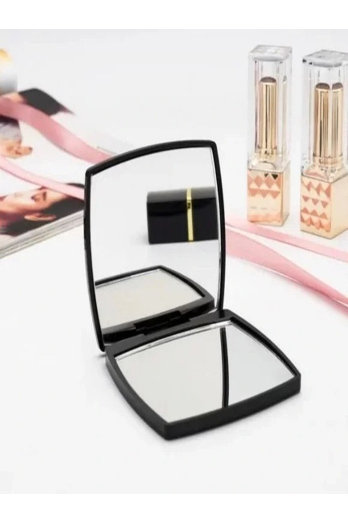gaman 5x Büyüteç Mini Kare Kompakt Ayna, Katlanır Cep Makyaj Aynası ...