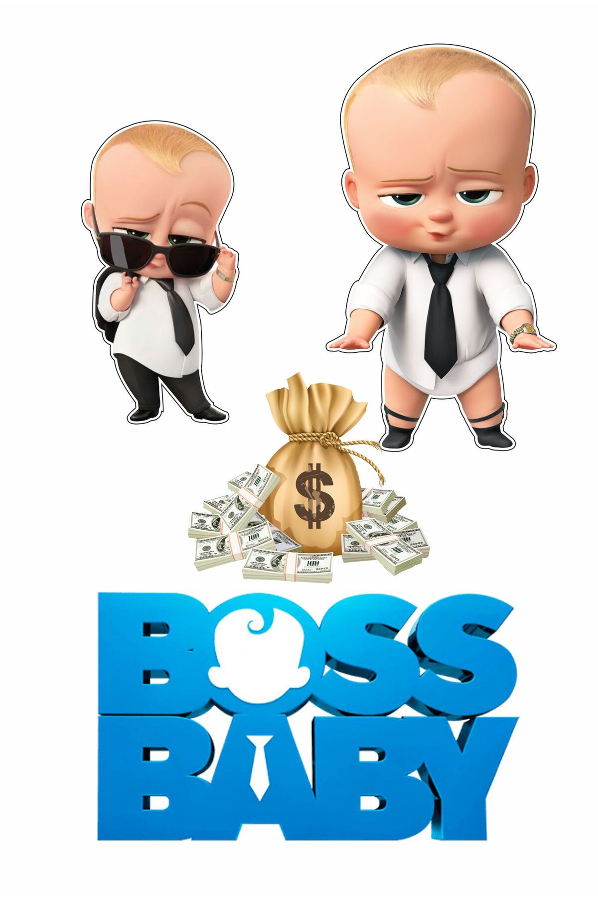 GK TASARIM Patron Bebek Maket Ayaklı Pano Seti, Boss Baby Doğum Günü ...