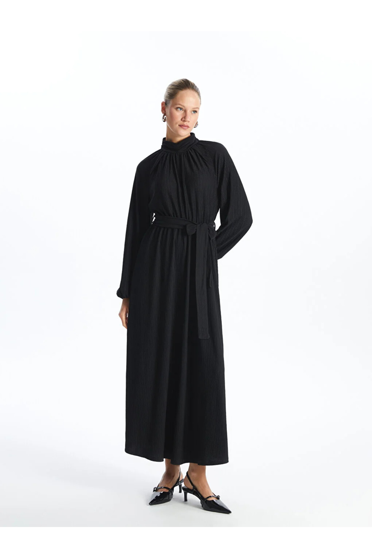 LC Waikiki LCW Modest Balıkçı Yaka Düz Uzun Kollu Kadın Elbise Fiyatı ...