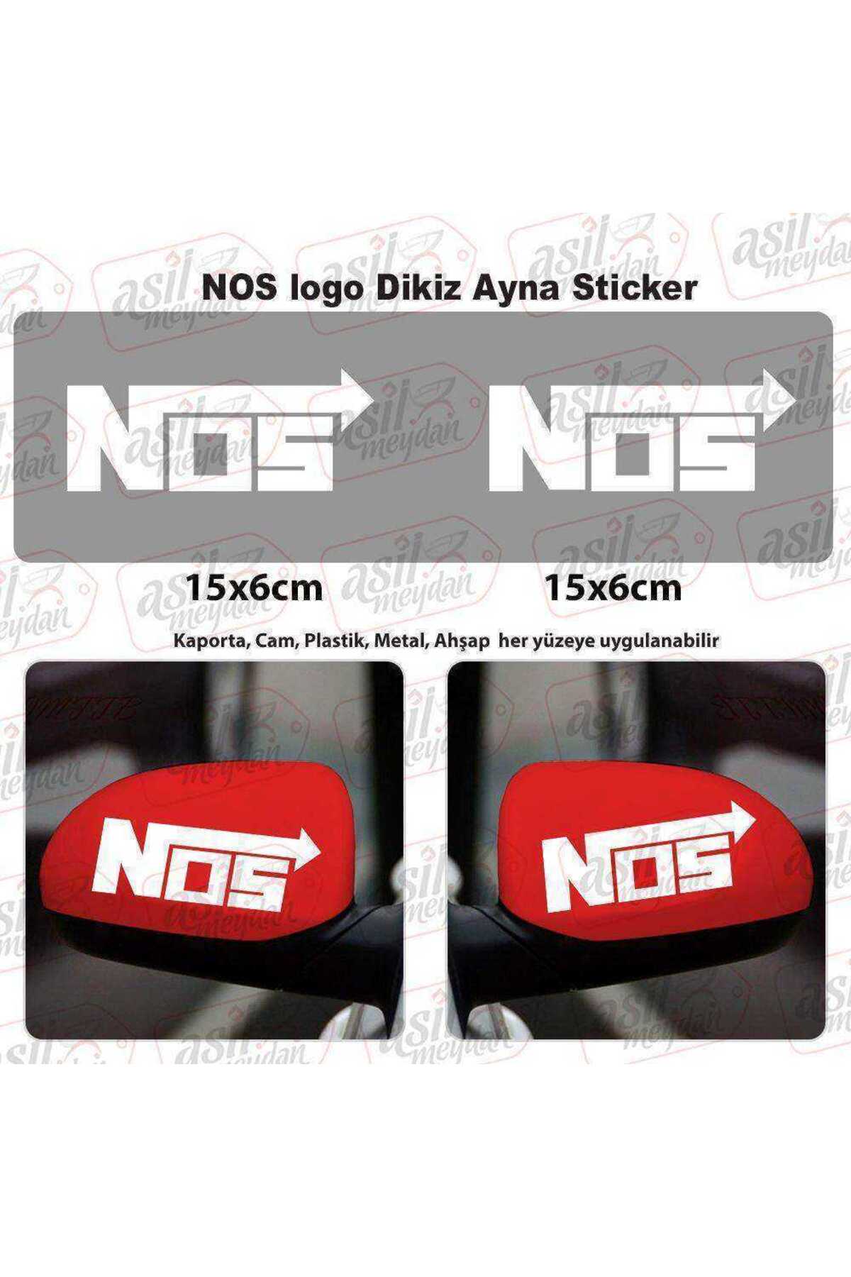 Genel Markalar 2 Adet Nos Logo Dikiz Ayna Beyaz Sticker, Araba Etiket ...