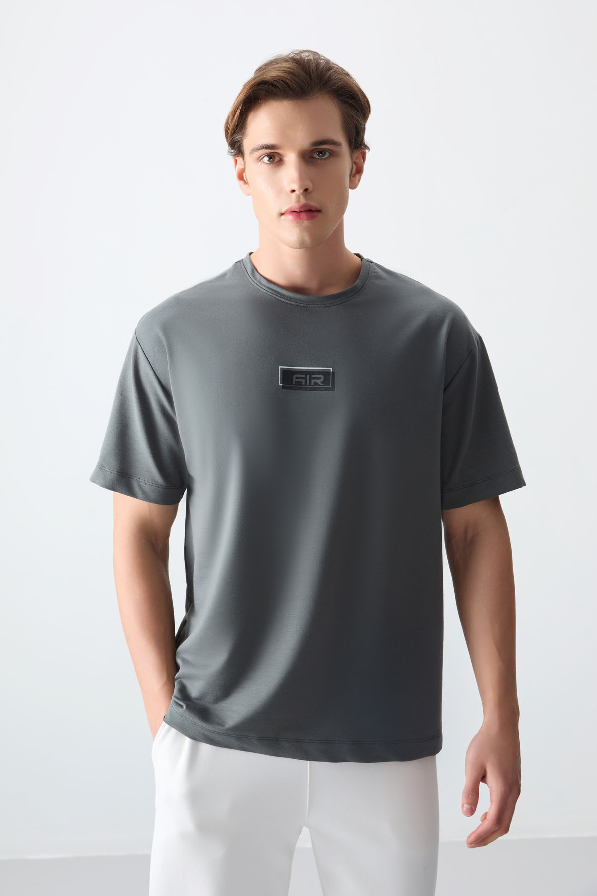 Air Jones Haki Pamuklu Kalın Yumuşak Daokulu Oversize Fit Baskılı Erkek ...