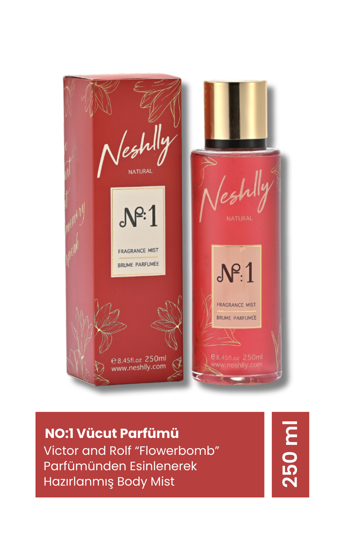 NESHLLY NATURAL Body Parfume NO:1 Kadınsı Vücut Parfümü-Body Mist ...