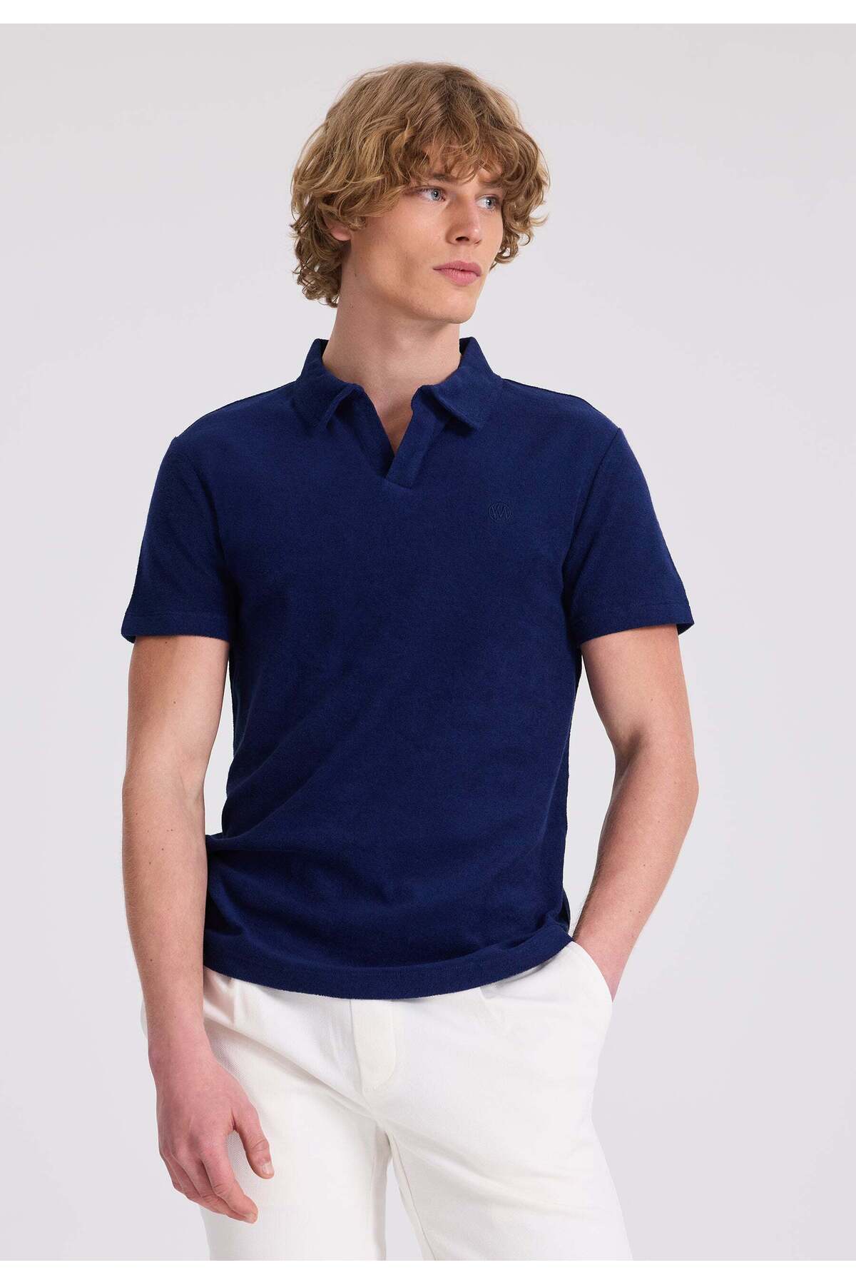 WESTMARK LONDON Lacivert Polo Yaka Organik Pamuklu Havlu Kumaş Regular Fit Erkek T-Shirt BREEZE ...