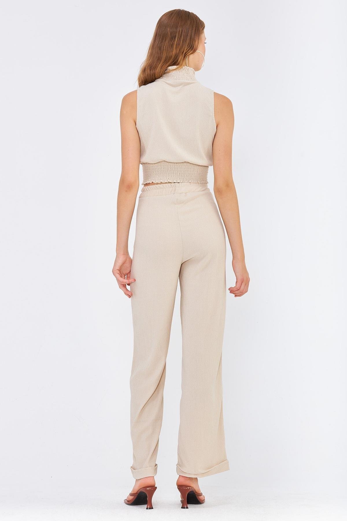 Batik Bej Beli Lastikli Bol Paça Pantolon Fiyatı, Yorumları - Trendyol