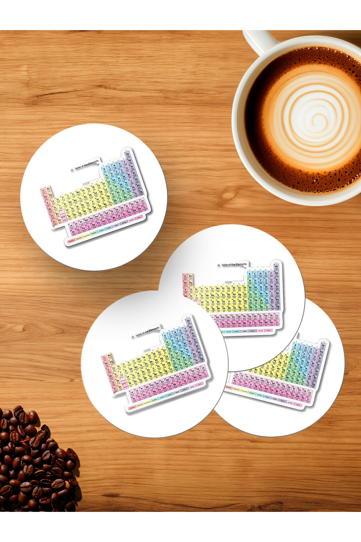 Panorama Ajans Periyodik Tablo Sticker 4'lü Ahşap Bardak Altlığı Fiyatı ...