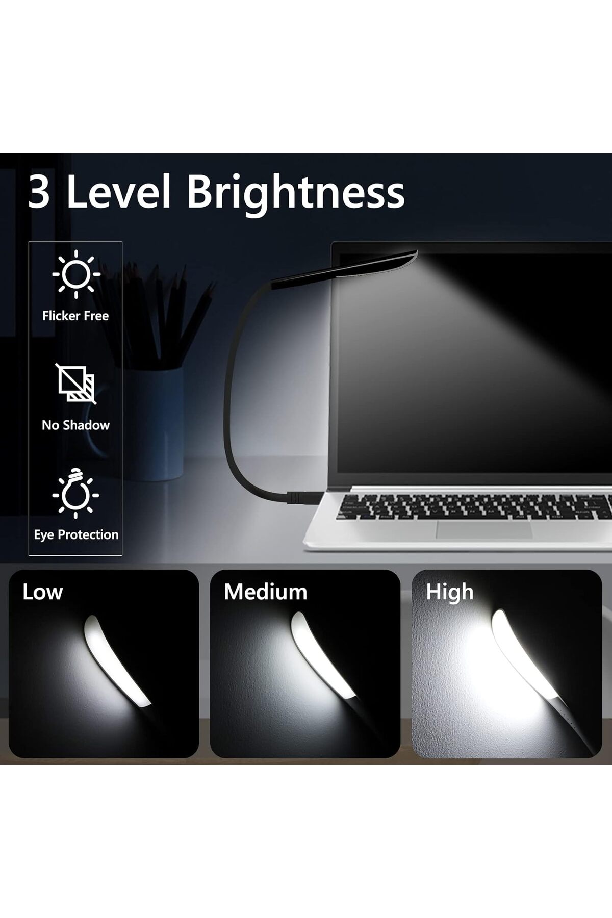 Coverzone USB Lamba, kısılabilir USB ışık, 2,8W esnek klavye ışığı, PC ...