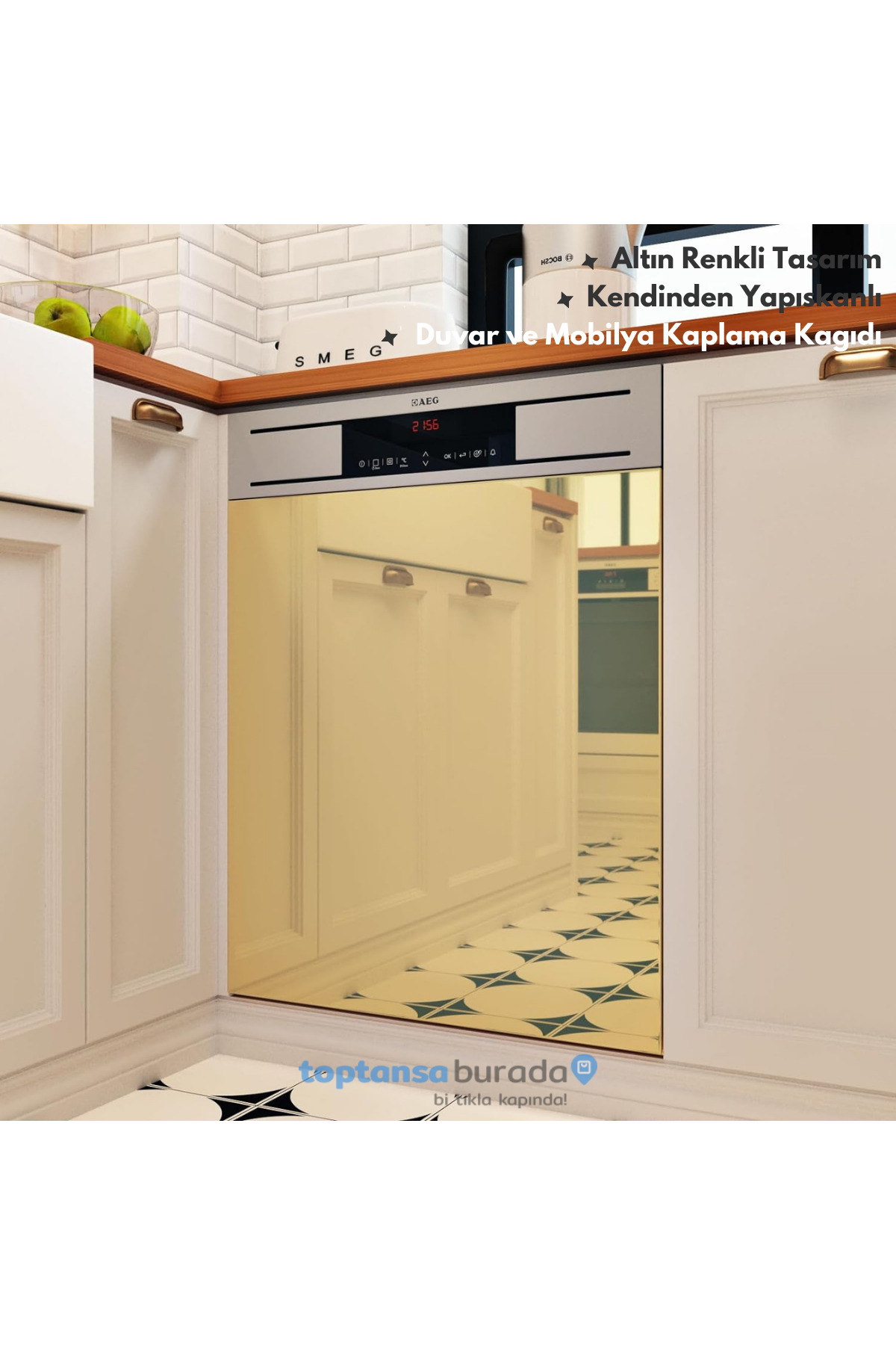 TechnoSmart 60cm×300cm Kendinden Yapışkanlı Folyo Mutfak Dolap Masa ...