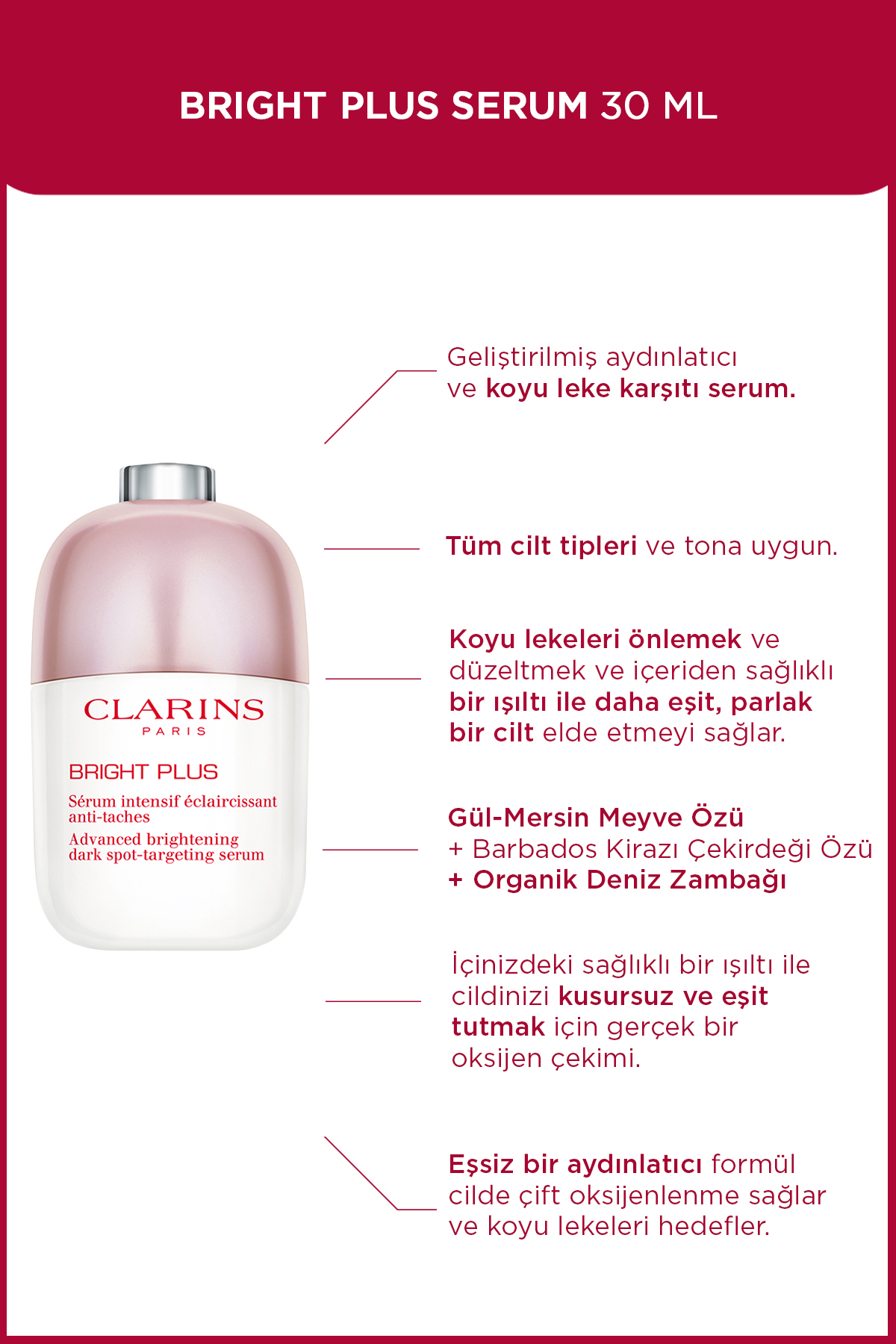 Clarins Bright Plus Serum 30 ml Aydınlatıcı Koyu Leke Serumu Fiyatı, Yorumları - Trendyol