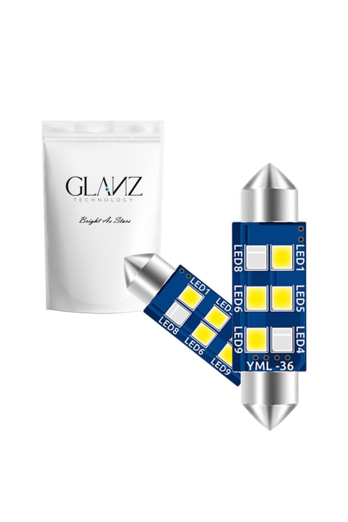 Glanz 36MM Sofit C5W Mavi Sonrasında Beyaz Işık Veren Led Lamba 2 Adet ...