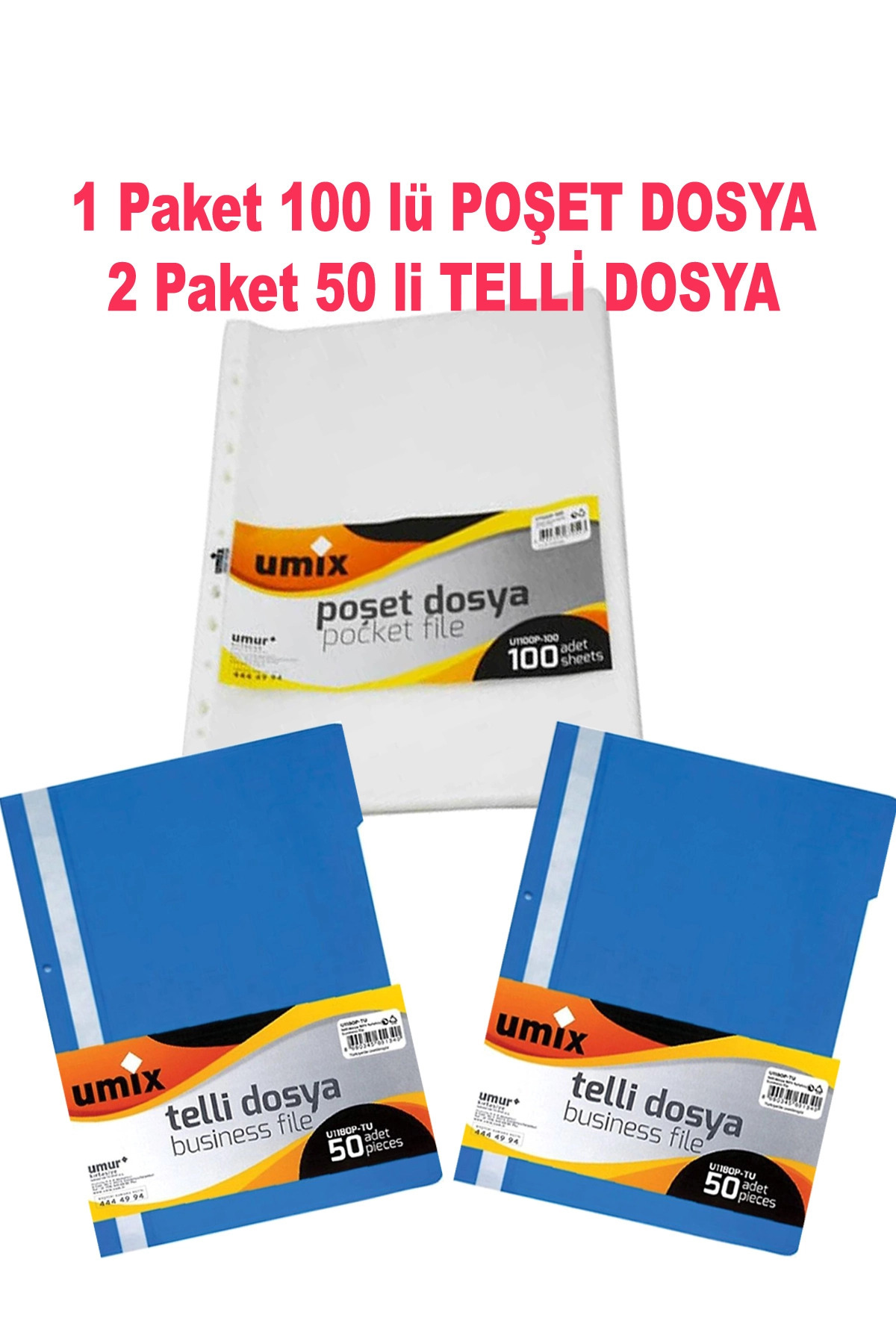Umix UMİX 100 lü SET (100 adet Telli Dosya ve Poşet Dosya) Fiyatı, Yorumları - Trendyol